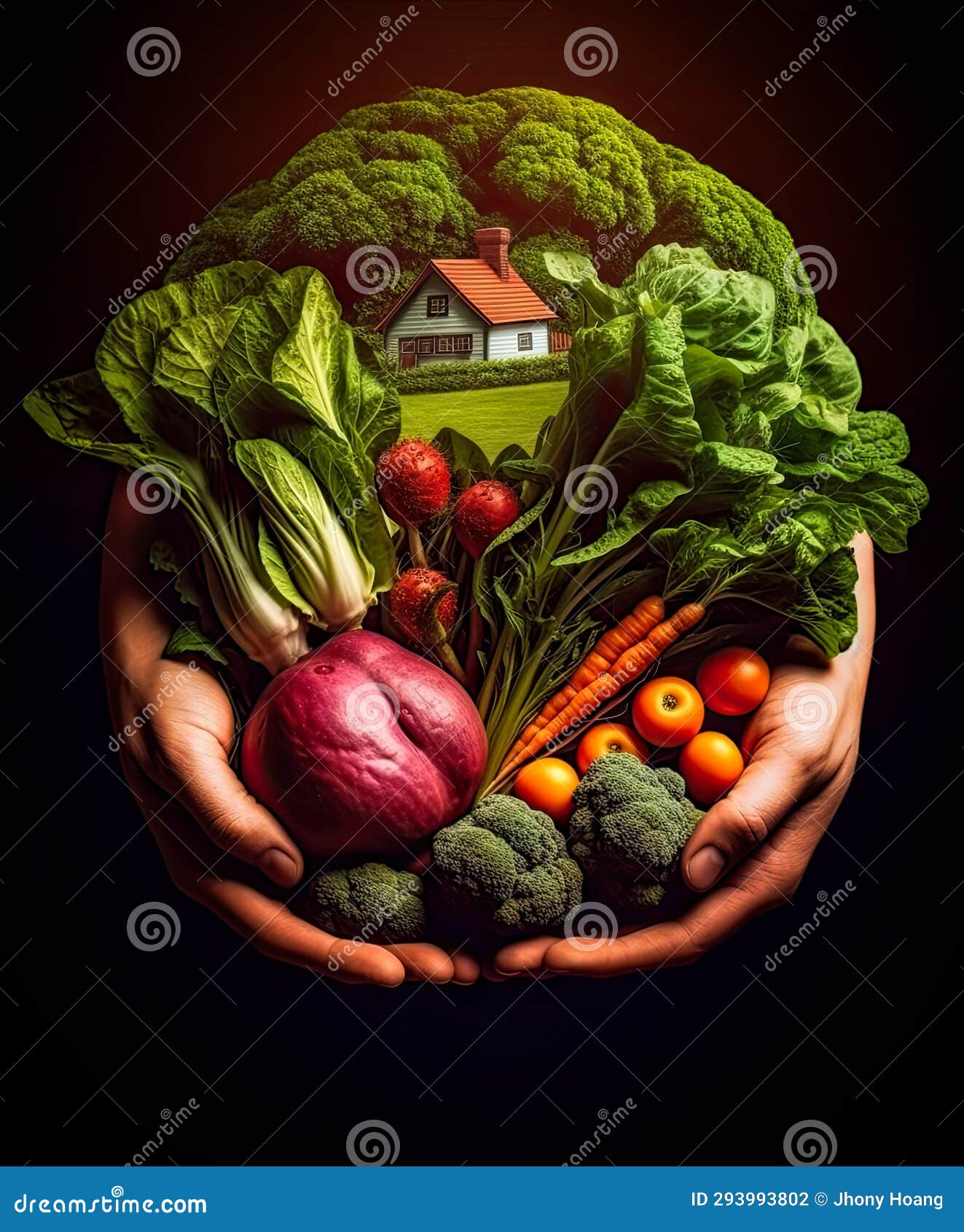 Illustration Hands Holding Various Types of Vegetables Stock ...