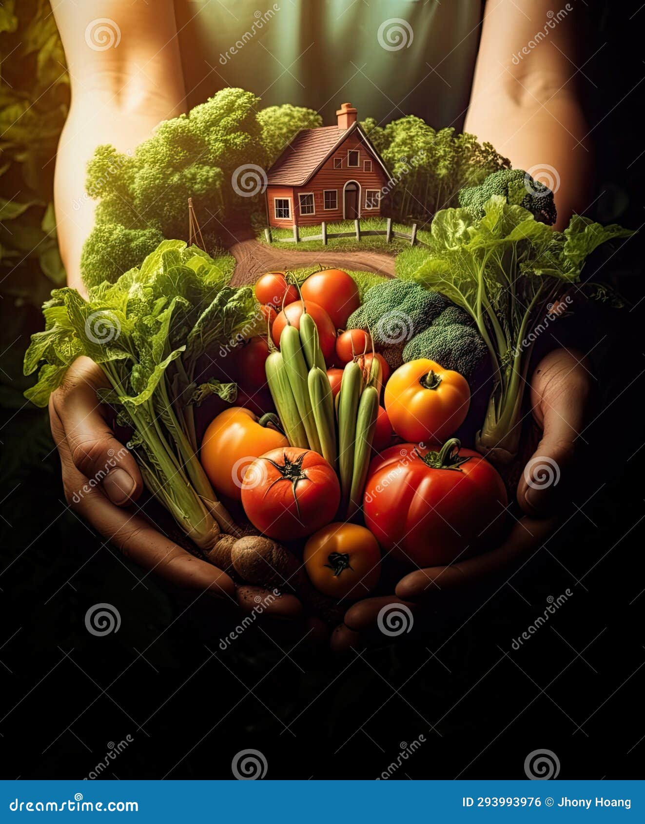 Illustration Hands Holding Various Types of Vegetables Stock ...