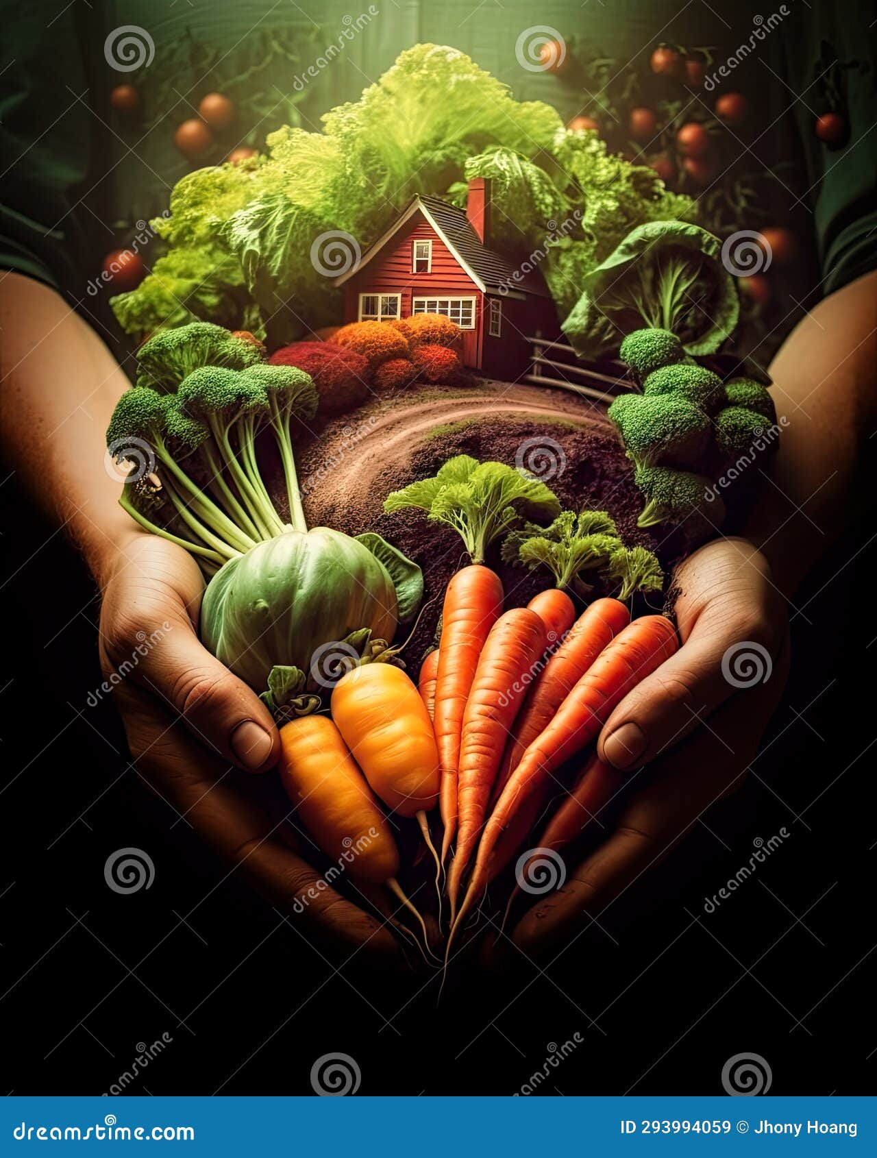 Illustration Hands Holding Various Types of Vegetables Stock ...