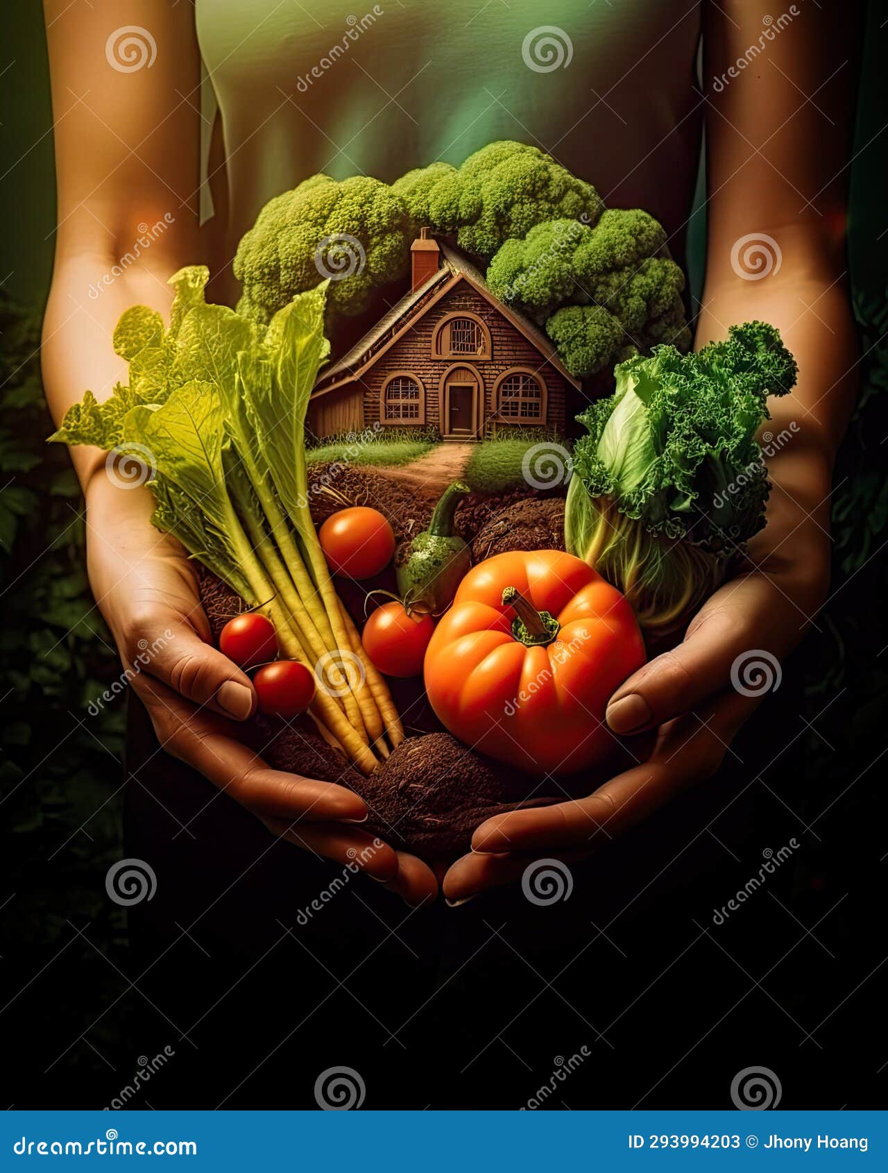 Illustration Hands Holding Various Types of Vegetables Stock ...