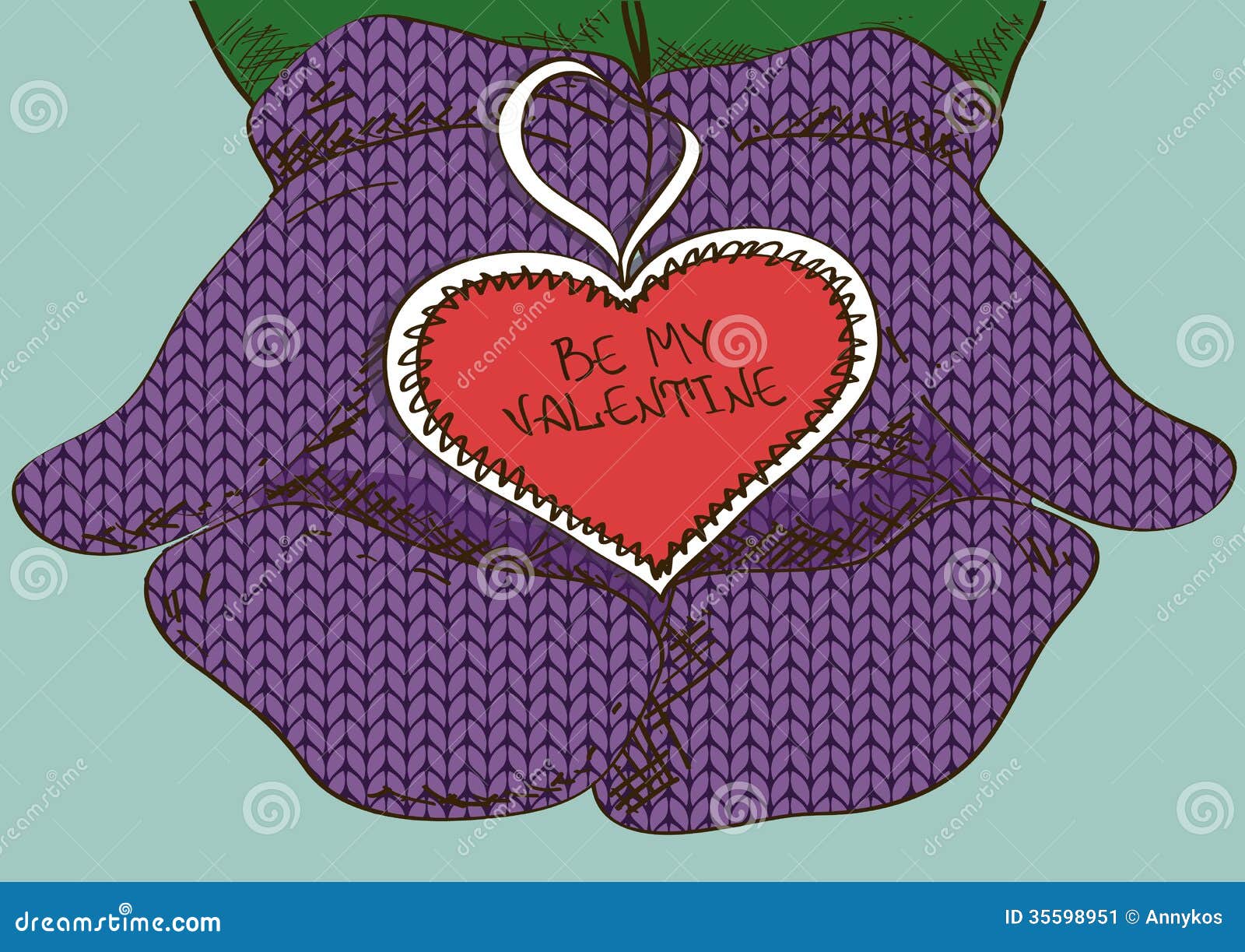 Illustration with Hands in Mittens Holding Heart Stock Vector ...