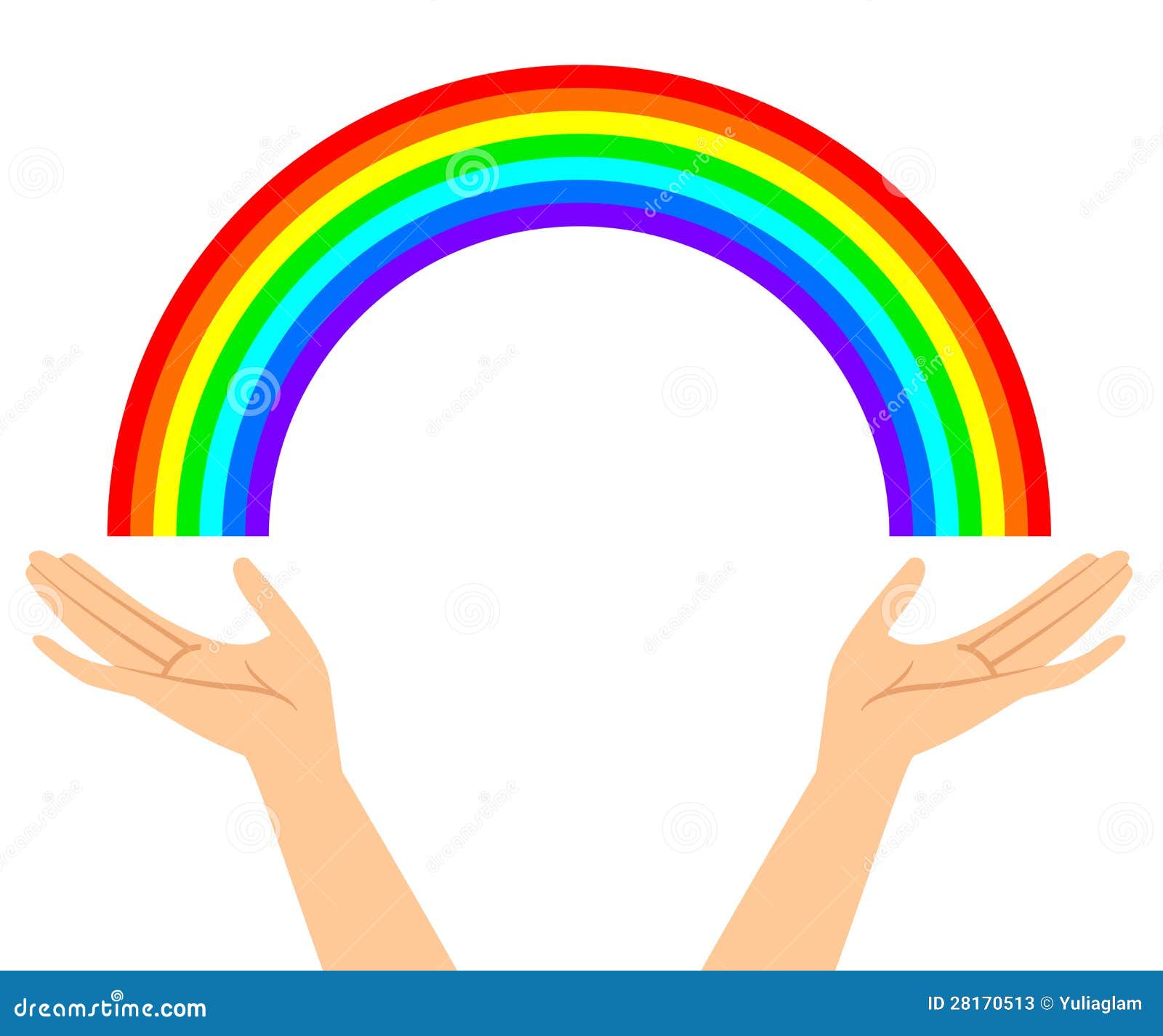 Illustration of Hands with Rainbow Stock Vector - Illustration of ...