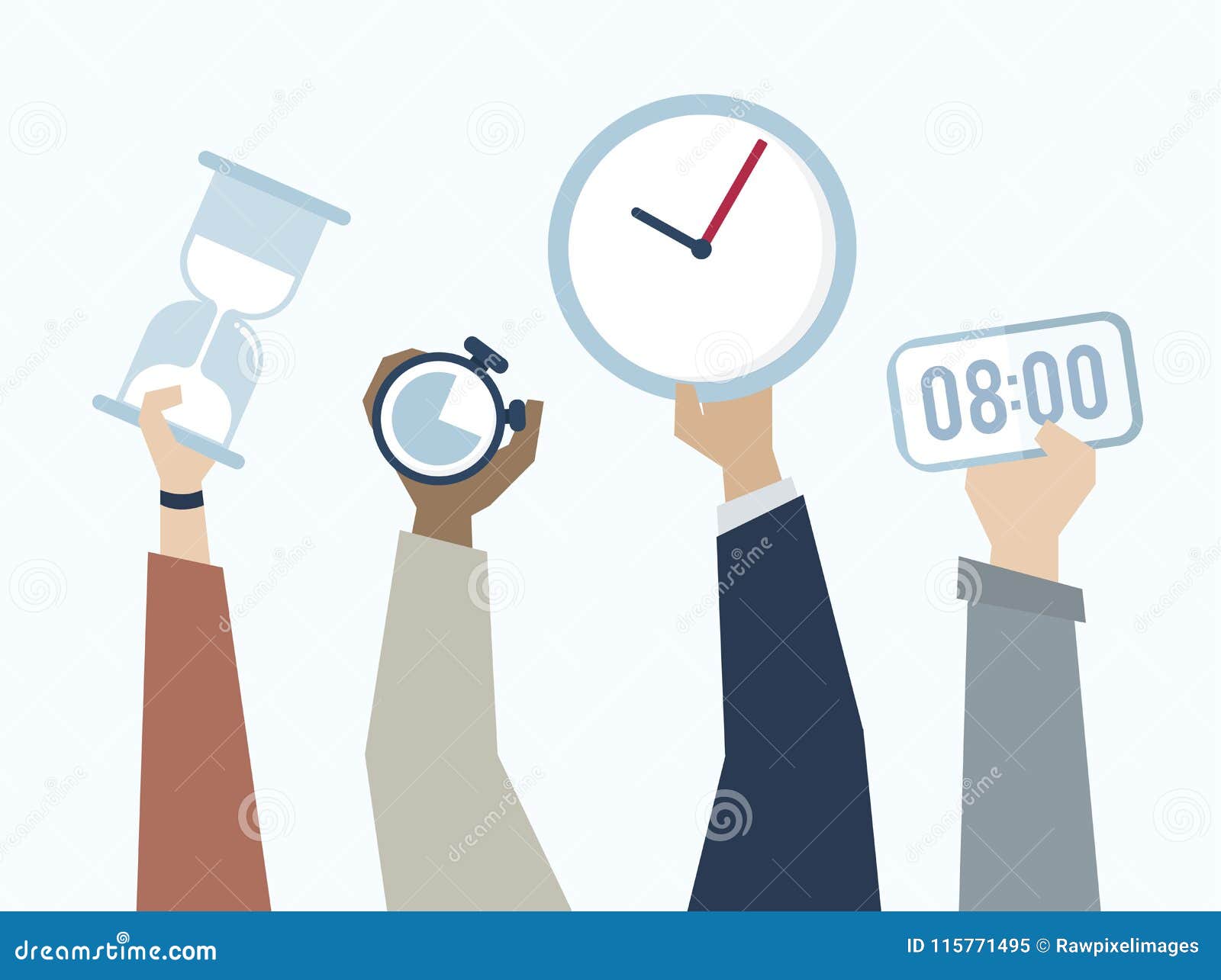 Illustration of Hands with Time Management Stock Illustration ...