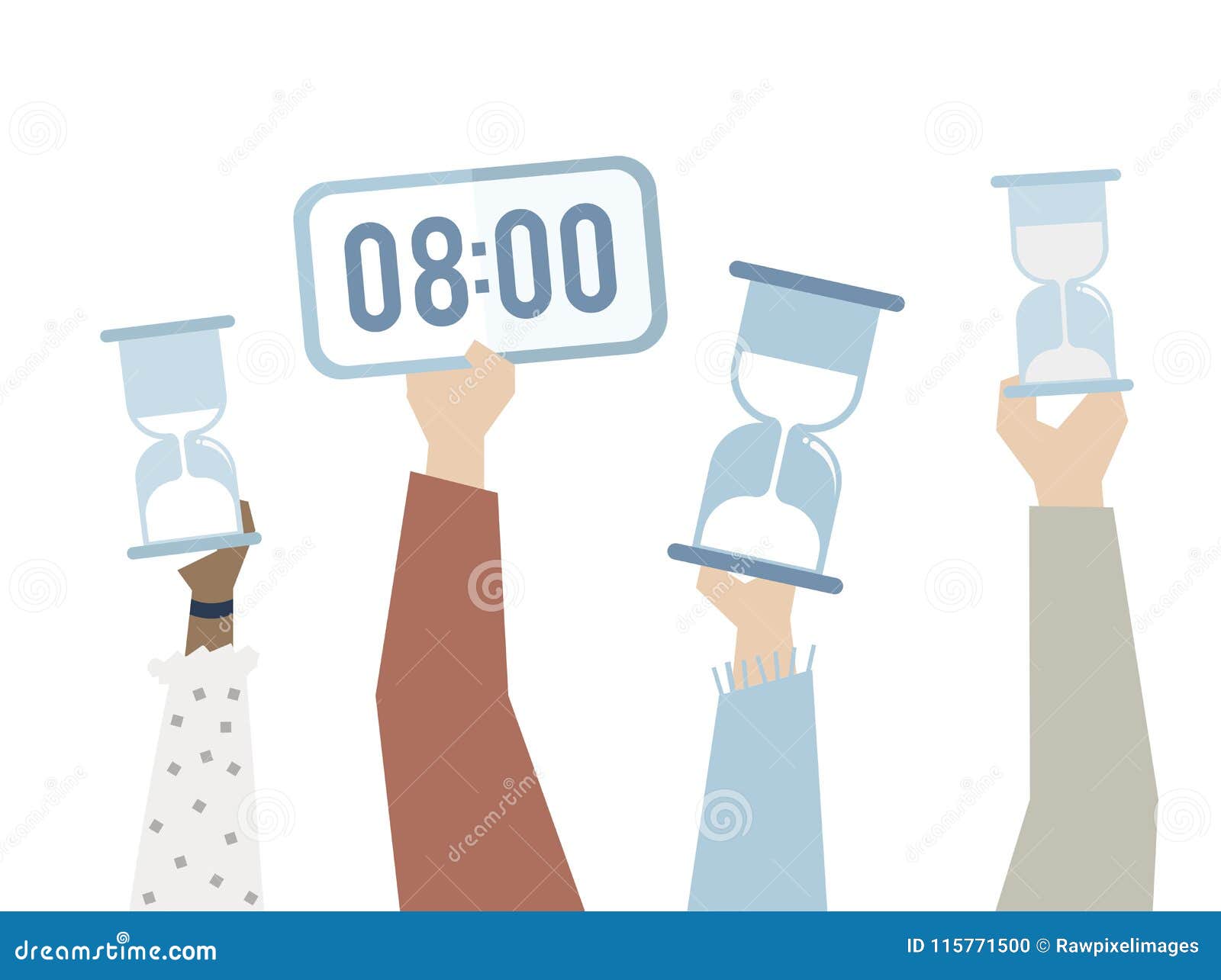 Illustration of Hands with Time Management Stock Illustration ...