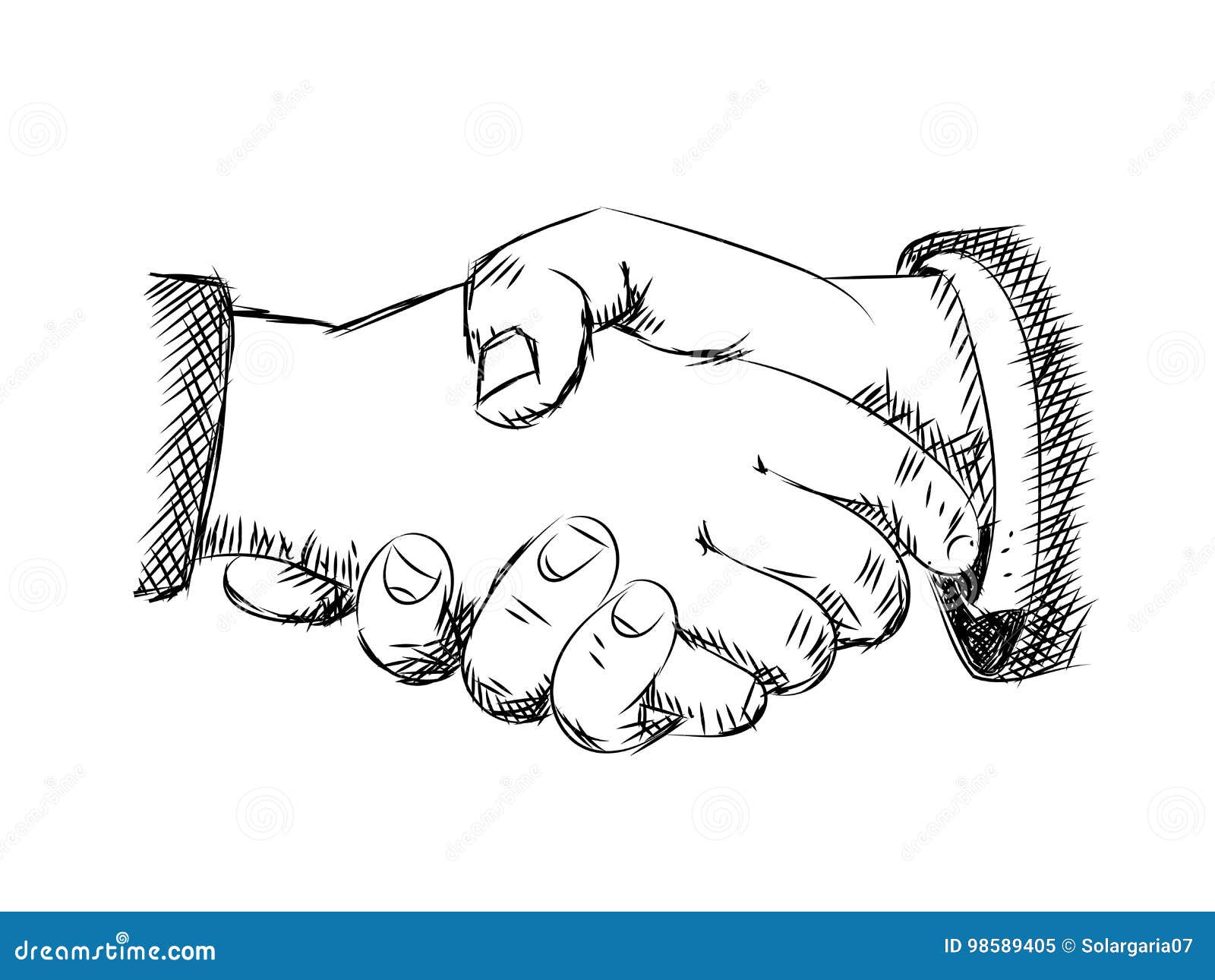 Illustration of Handshaking -Vector Sketch Stock Vector - Illustration ...