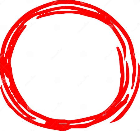 Handwritten Red Circle Variations Stock Vector - Illustration of ...