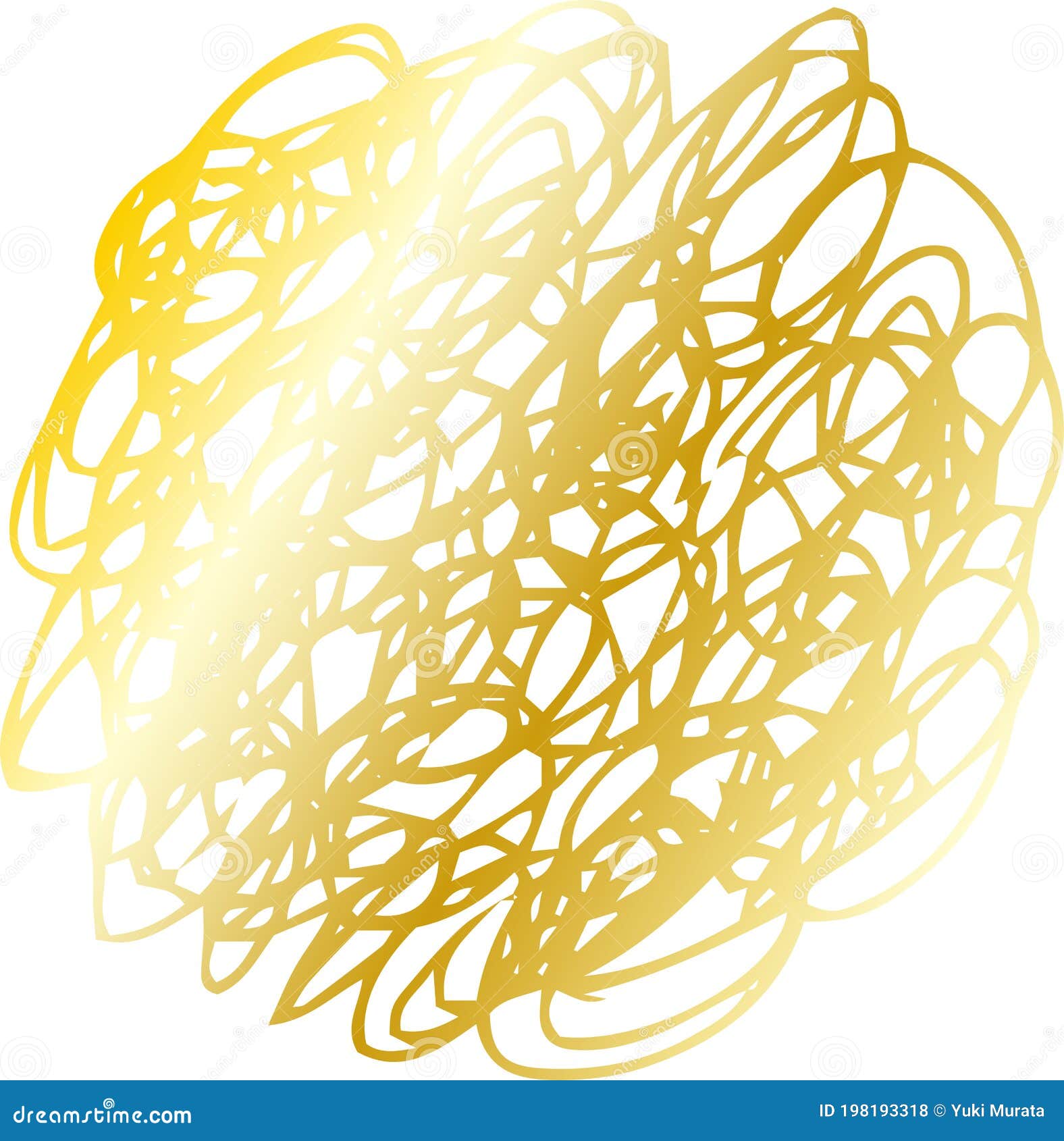 Illustration of a Gold Circle of Scribble Vigorously Stock Vector - Illustration of doodle ...