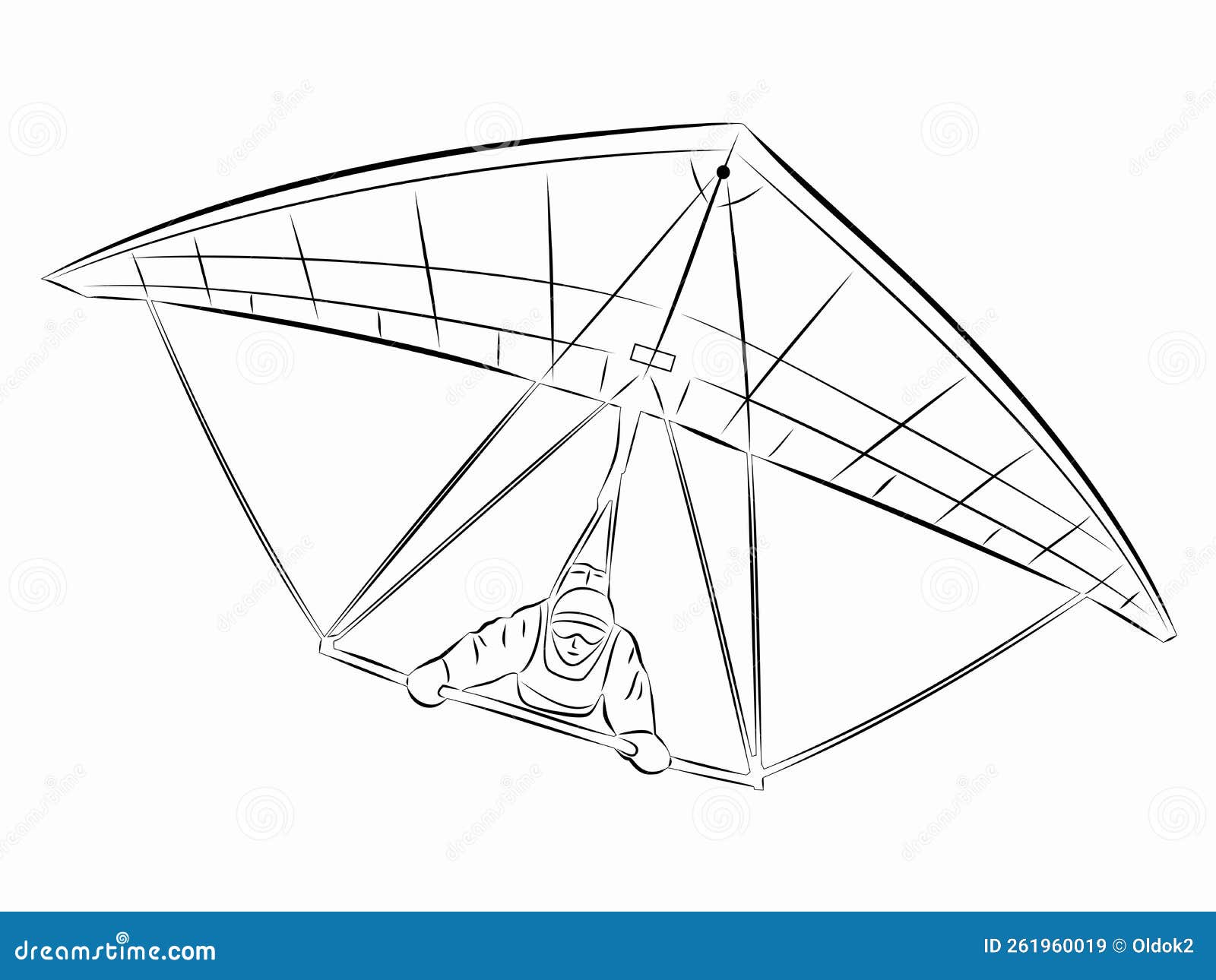 Illustration of a Hang Glider, Vector Drawing Stock Vector ...