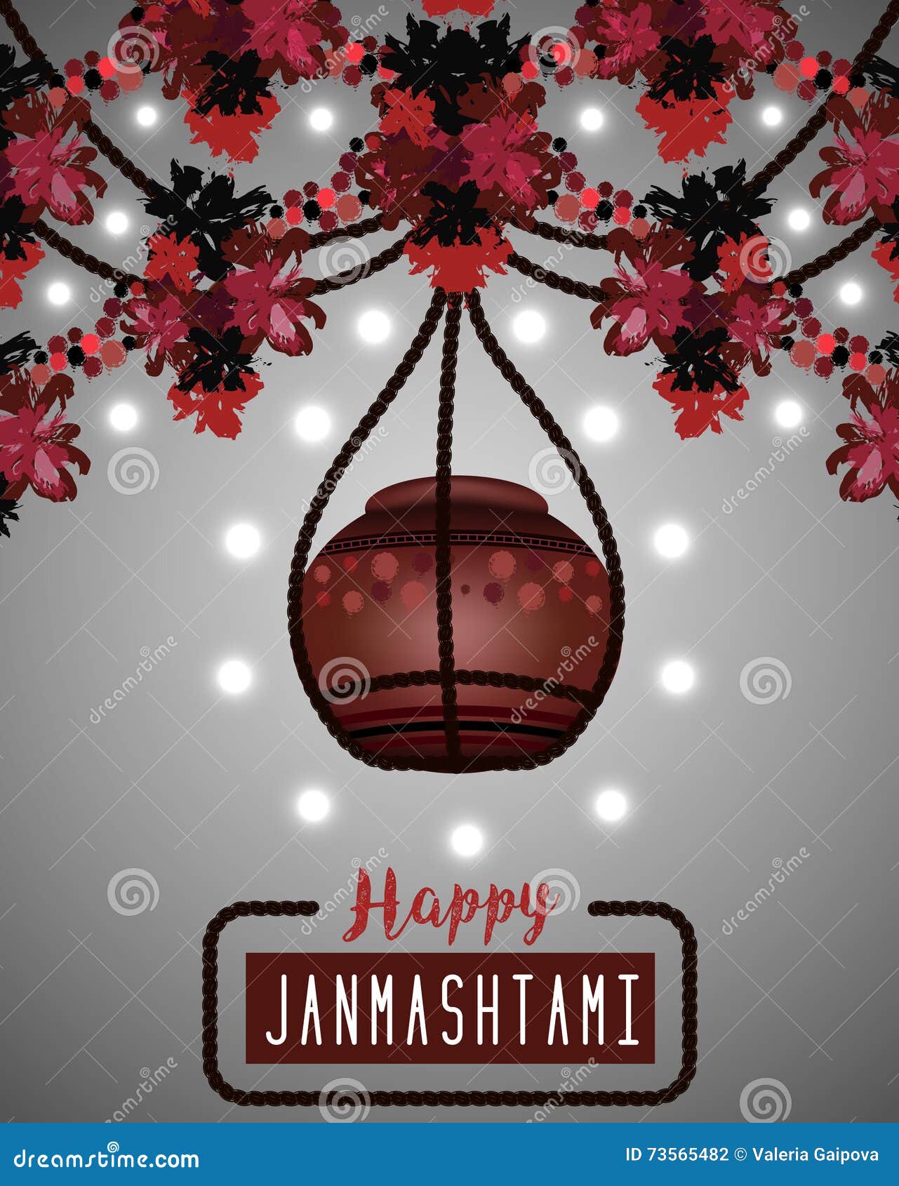 Illustration Of Hanging Dahi Handi. Stock Vector - Illustration of ...