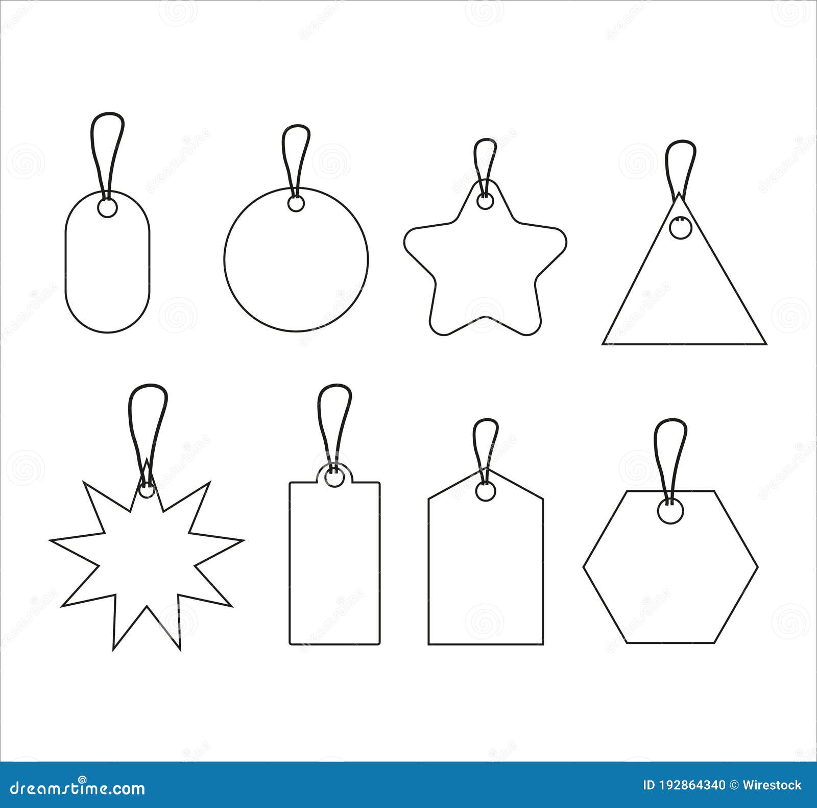Illustration of Hanging Labels of Different Shapes Isolated on a White ...