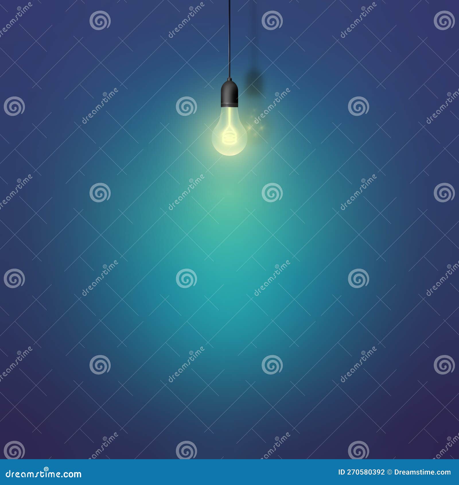 Illustration of Hanging Light Bulb on the Wall Background Stock ...