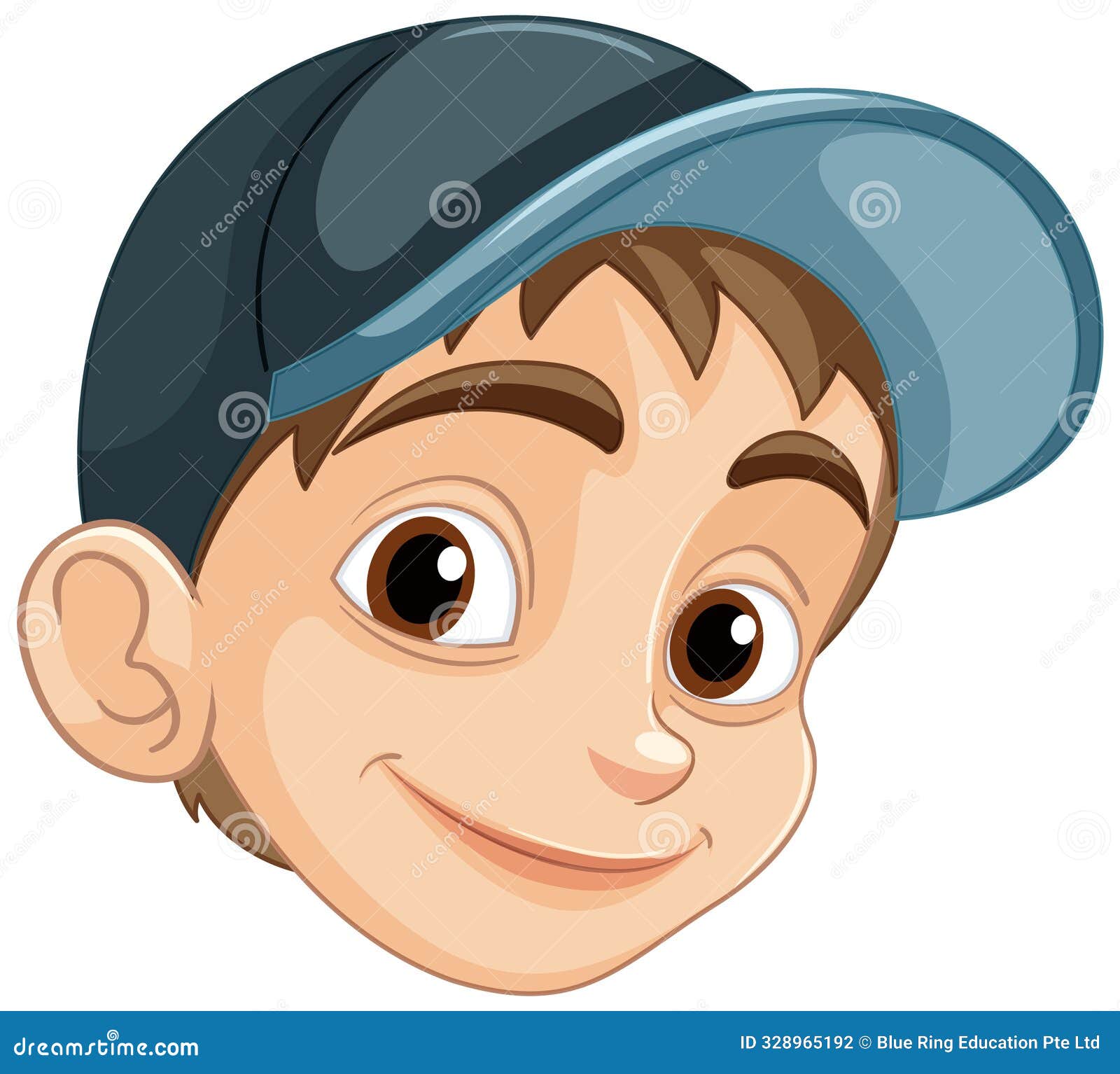 A happy boy wearing a cap stock vector. Illustration of smile - 328965192
