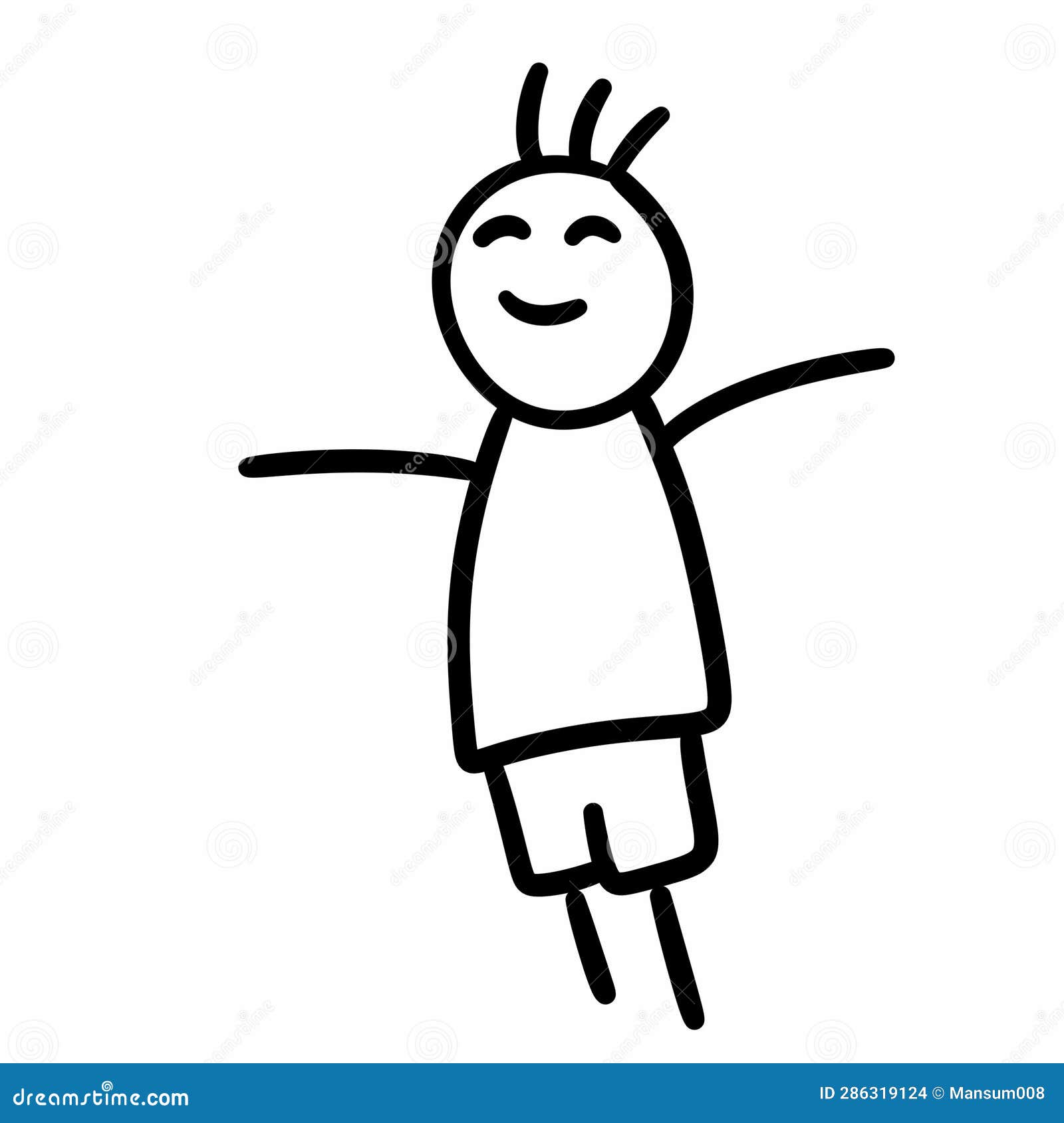 Illustration of a Happy Cartoon Character Stock Illustration ...