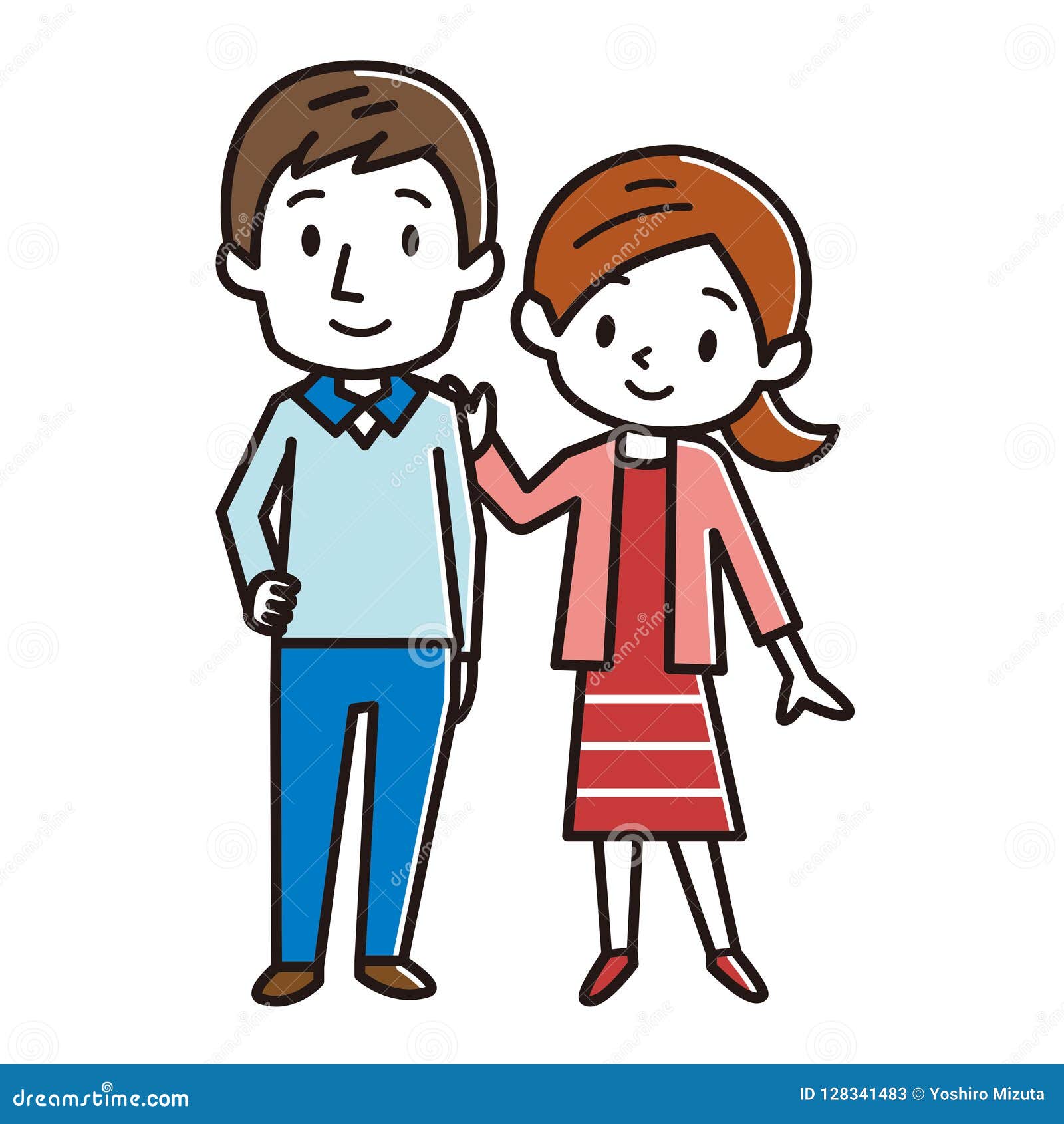 Illustration of a Happy Couple Stock Vector - Illustration of vector ...