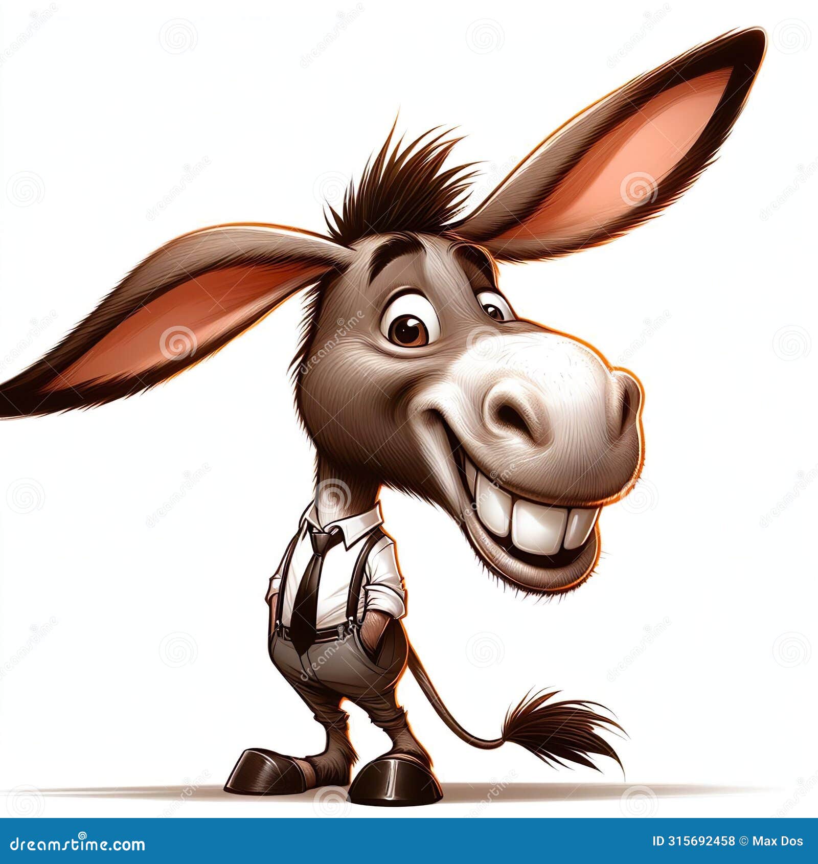 An Illustration of a Happy Donkey Stock Illustration - Illustration of ...
