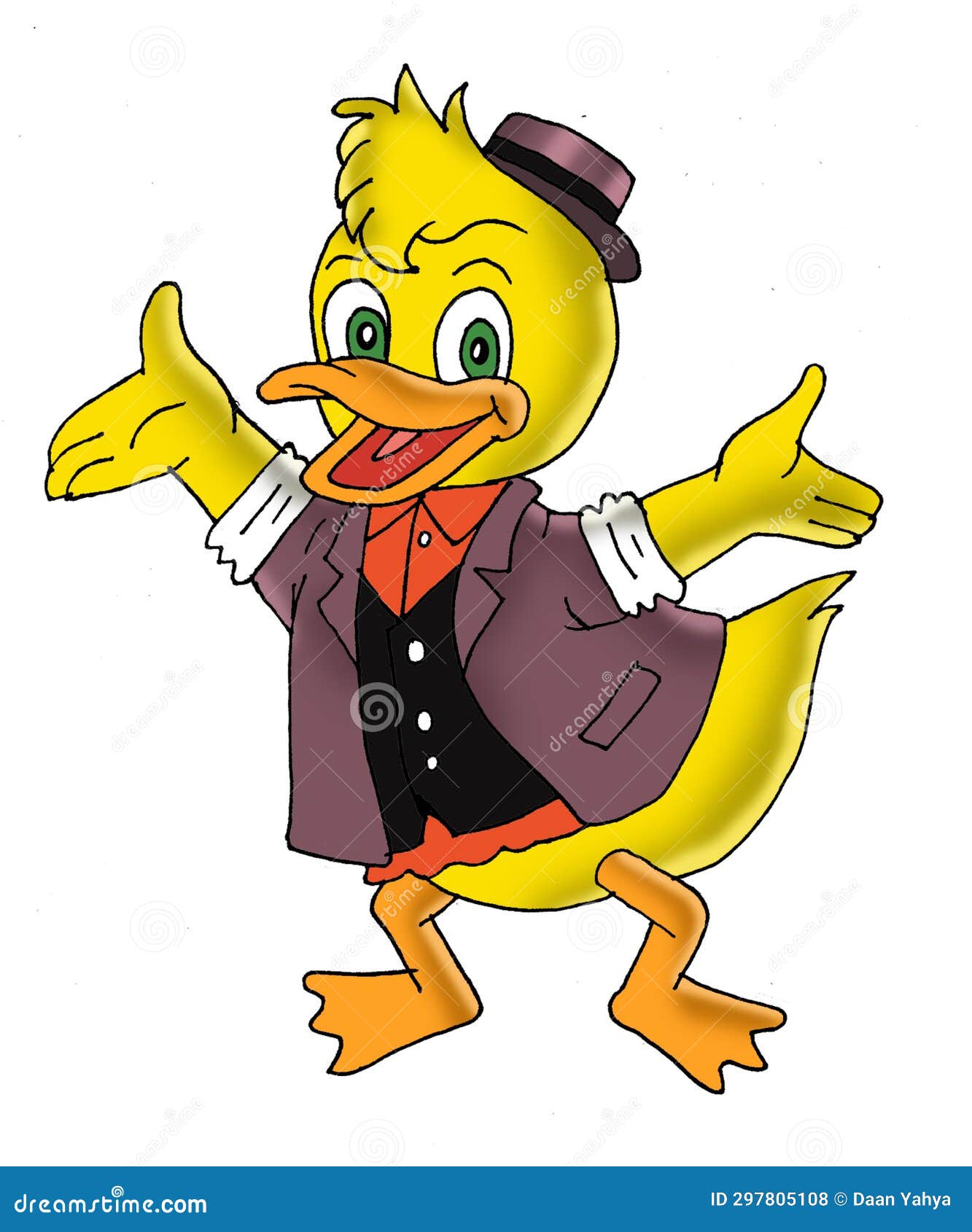 Illustration Happy Duck Wearing Suit Stock Photo - Image of suir, suit ...