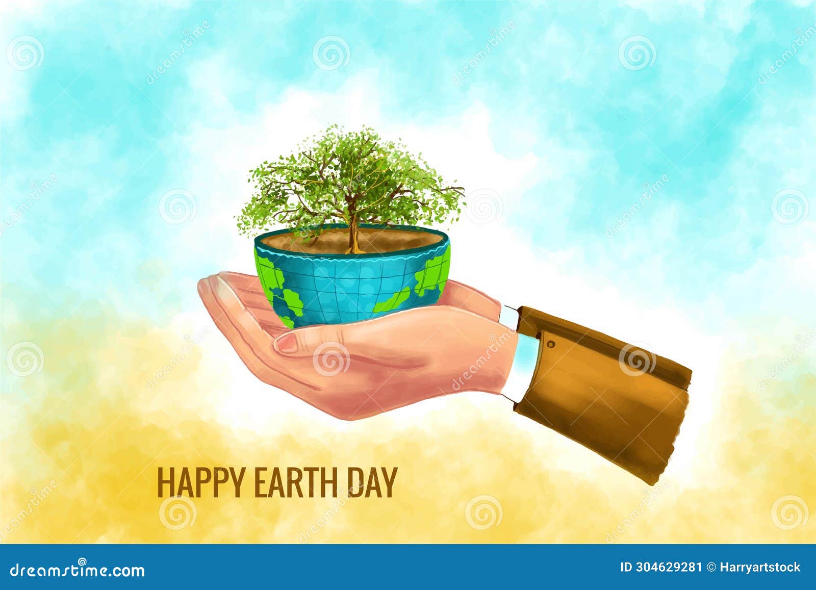 Illustration of a Happy Earth for Environment Safety Celebration ...