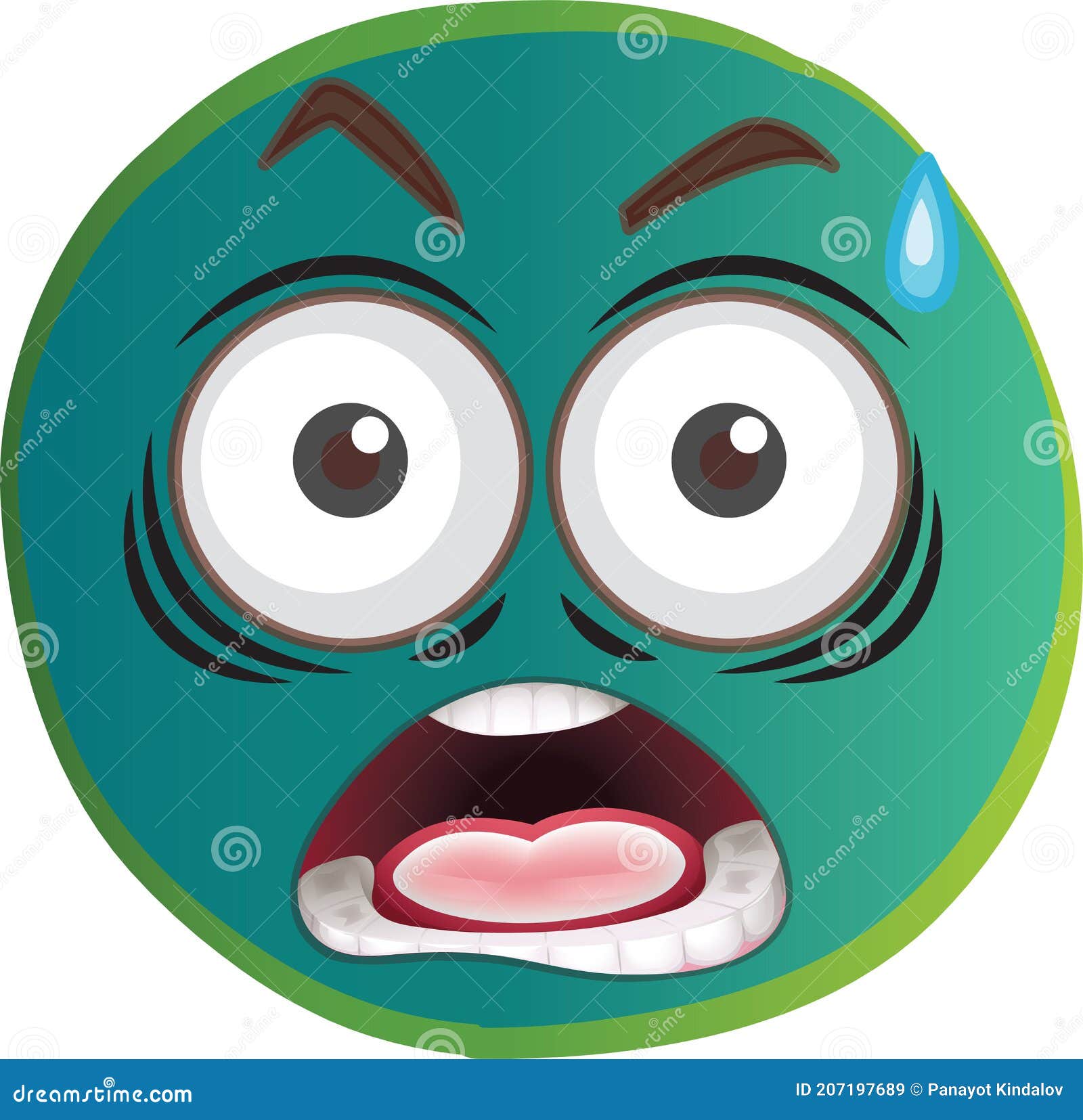 Illustration of Bad Surprised Face Expression in Different Colors Stock ...