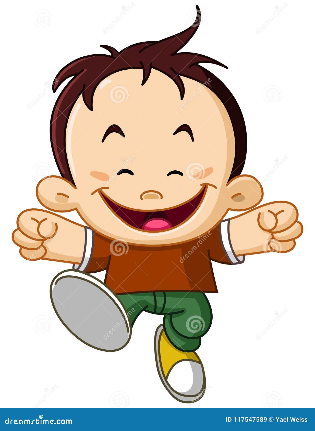 Joyful kid stock vector. Illustration of male, leap - 117547589