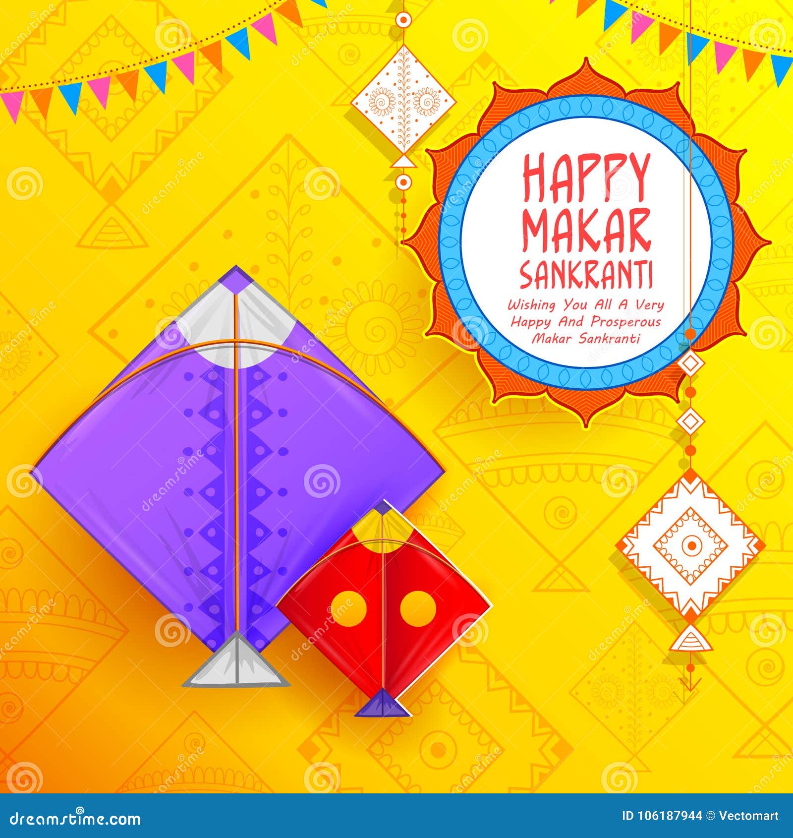 Happy Makar Sankranti Wallpaper with Colorful Kite String Stock Vector ... Happy Makar Sankranti Wallpaper with Colorful Kite String Stock Vector ...