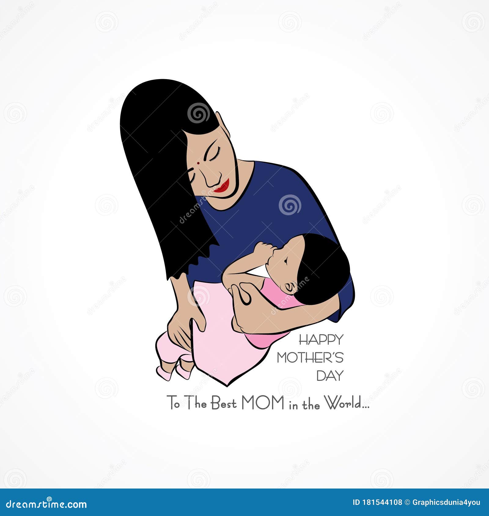 Happy Mother`s Day Greeting Banner Or Poster Best Mom Ever Concept