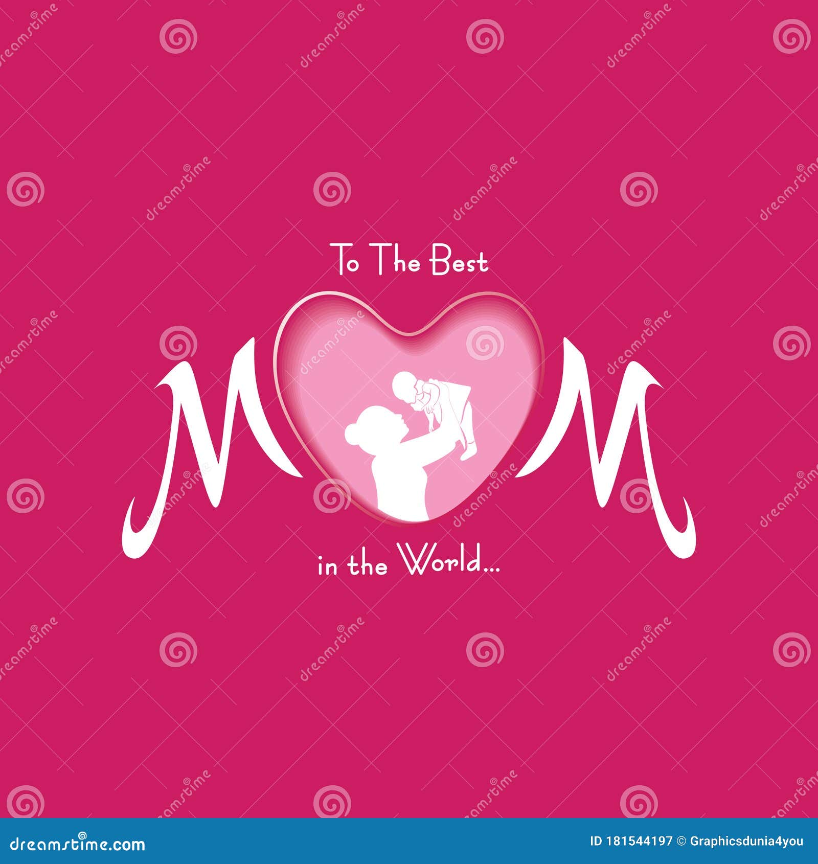 Happy Mother`s Day Greeting Banner Or Poster Best Mom Ever Concept