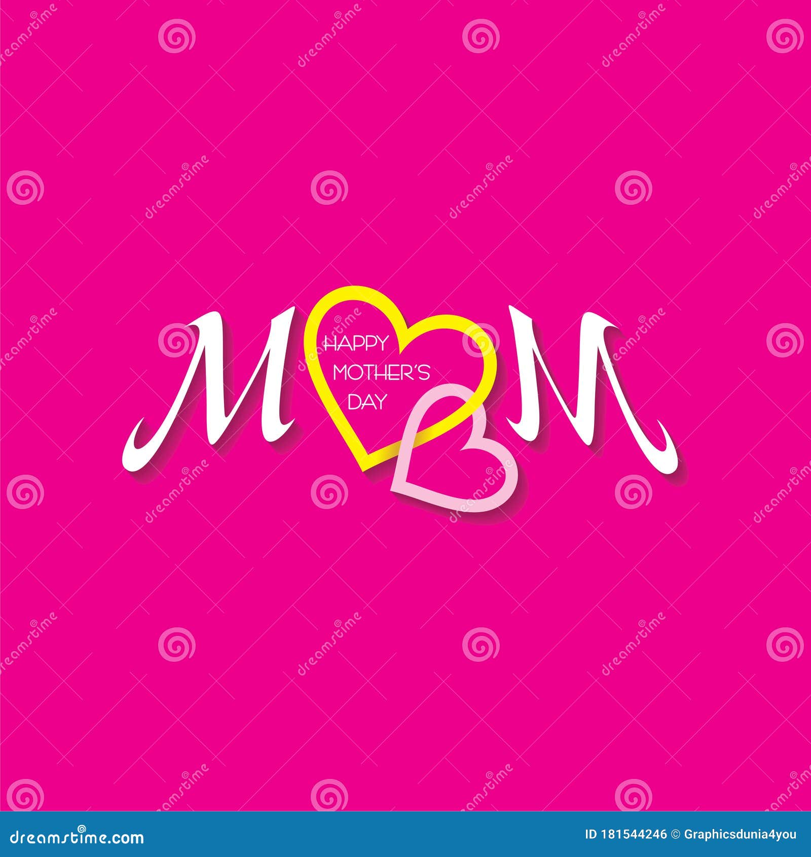 Happy Mother`s Day Greeting Banner Or Poster Best Mom Ever Concept