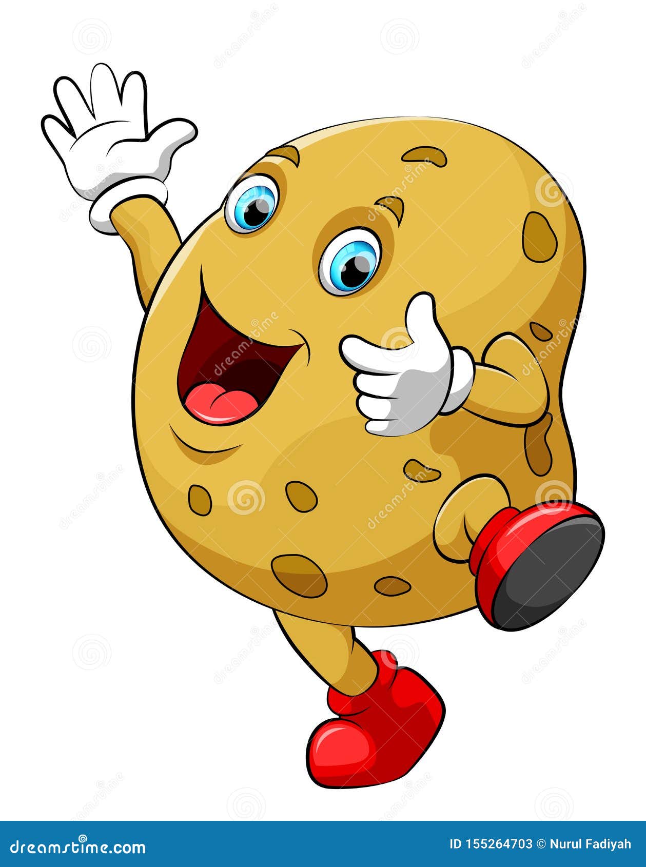 Happy Potato Cartoon Character Stock Vector - Illustration of color ... Happy Potato Cartoon Character Stock Vector - Illustration of color ...
