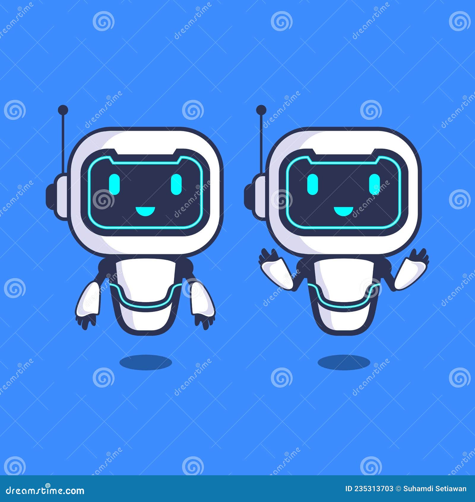 Illustration Happy Robot Character Vector Technology Stock Vector ...