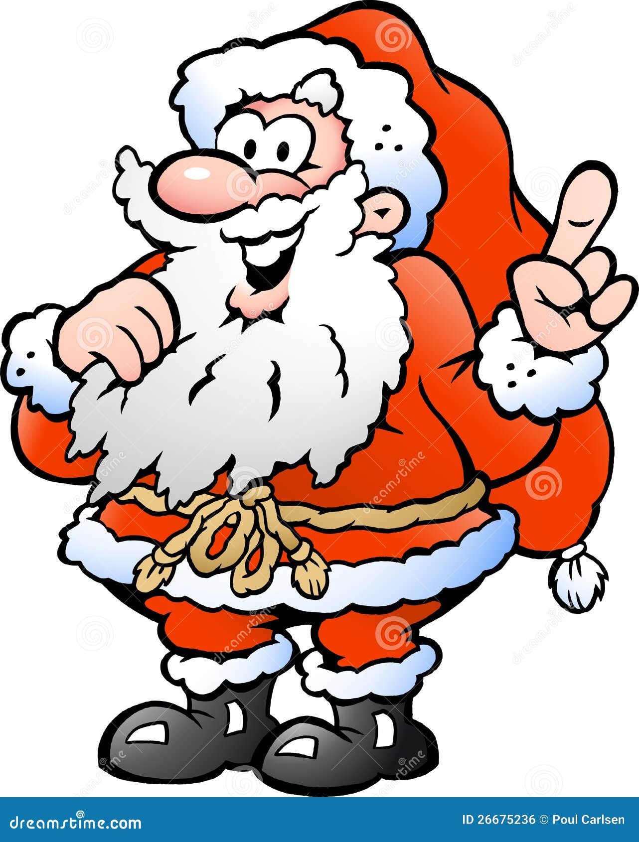 Illustration of an Happy Santa Pointing Stock Vector - Illustration of ...
