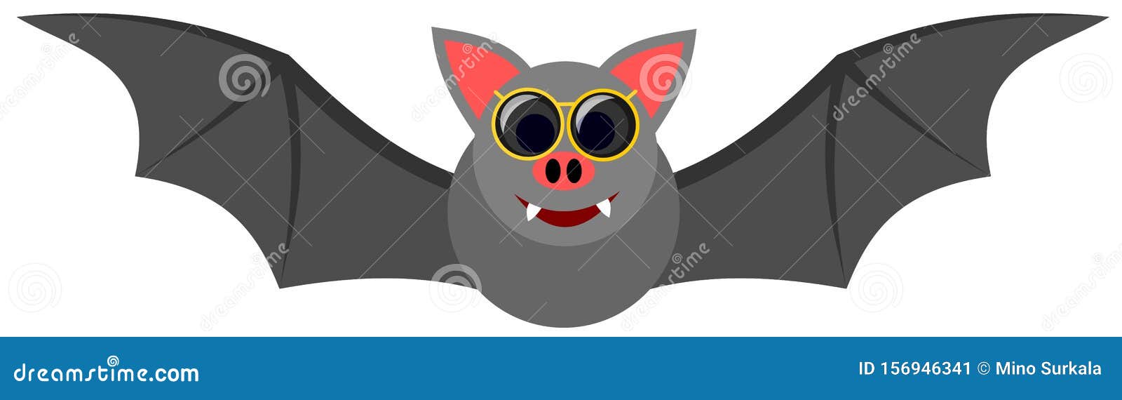 Illustration of a Happy Smiling Bat with Sunglasses and Wings Stock ...