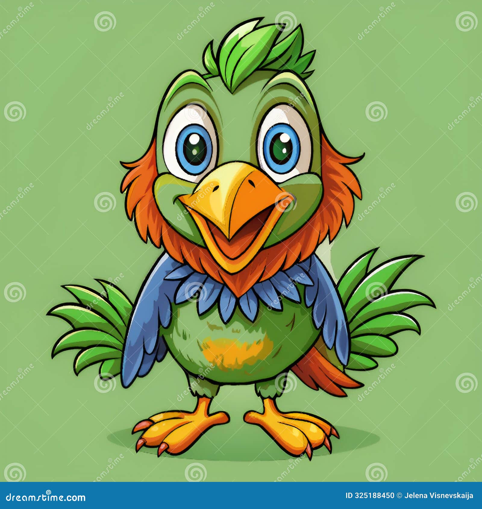 Illustration of a Happy Smiling Bird Stock Illustration - Illustration ...