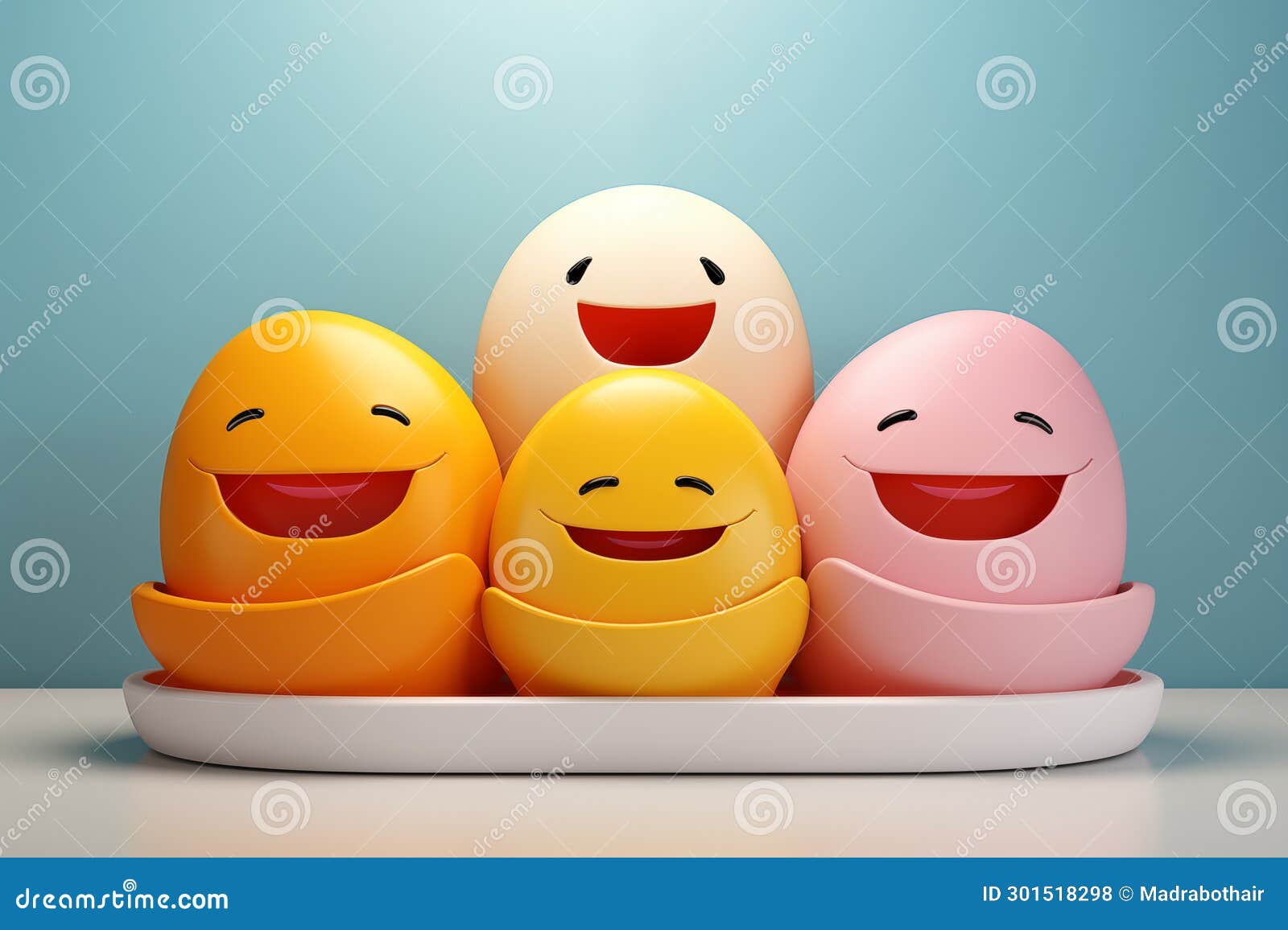 Illustration of Happy Smiling Eggs in Egg Cups Stock Illustration ...