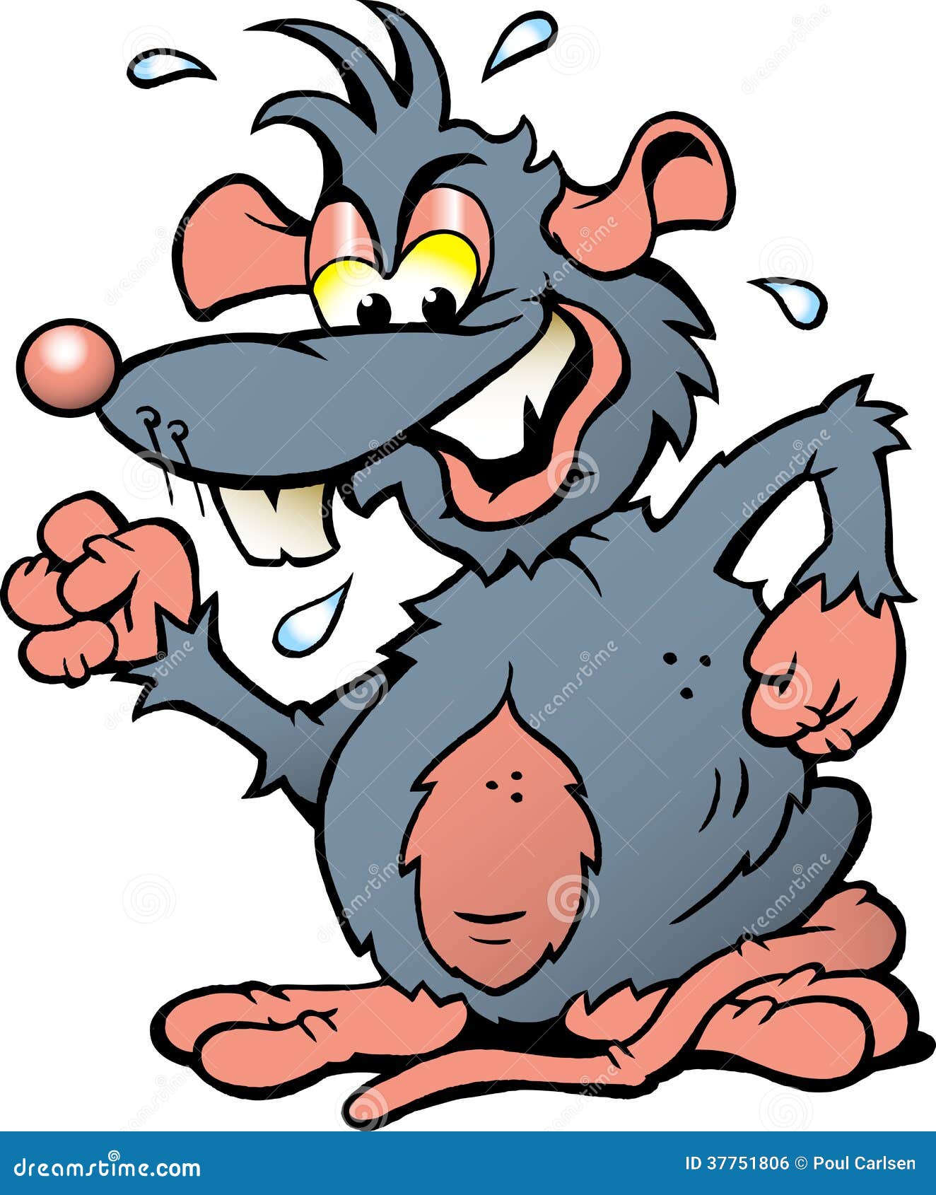 Illustration of an Happy Smiling Rat Stock Illustration - Illustration ...
