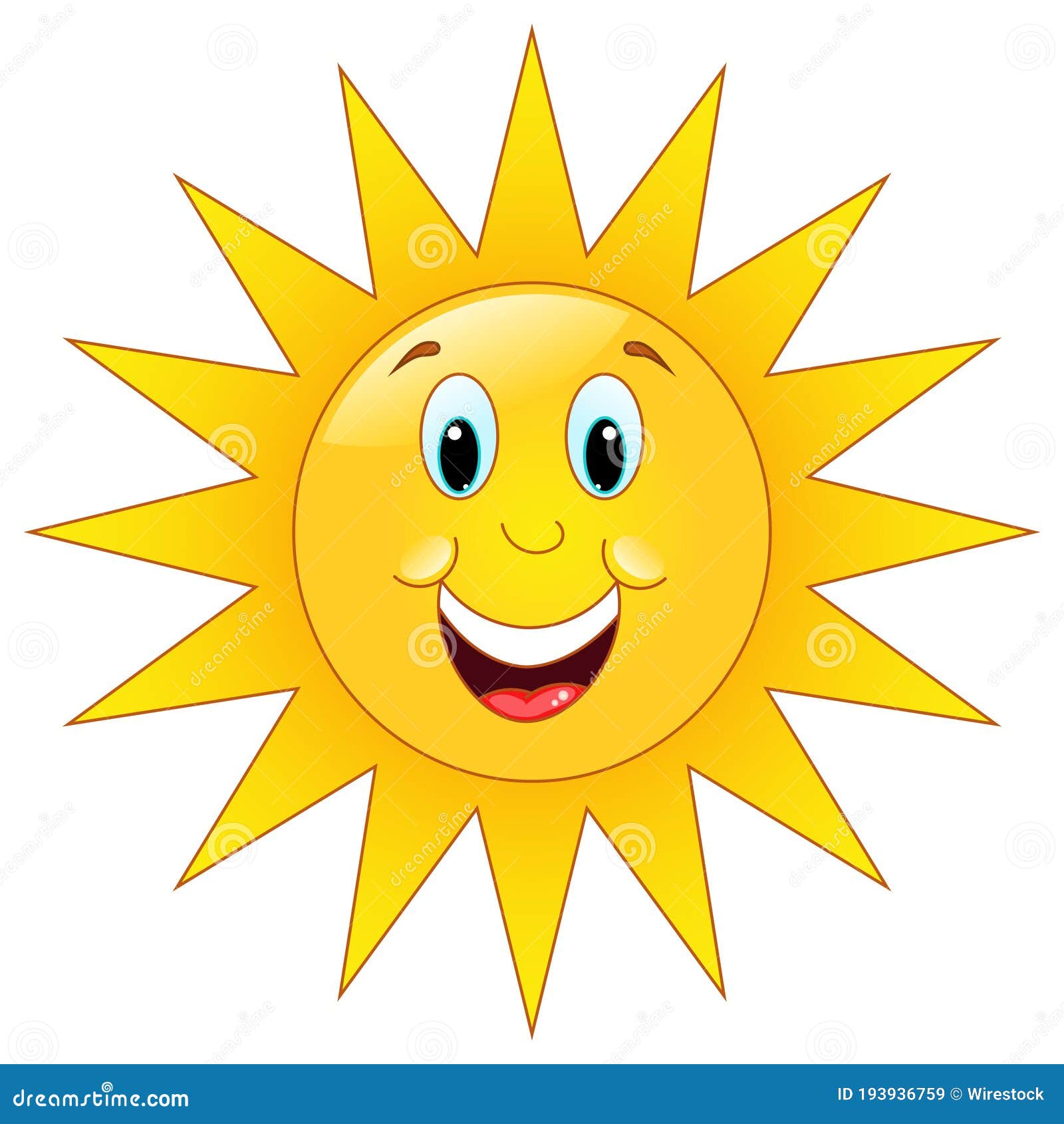 Illustration of a Happy Sun with a White Background Stock Illustration ...