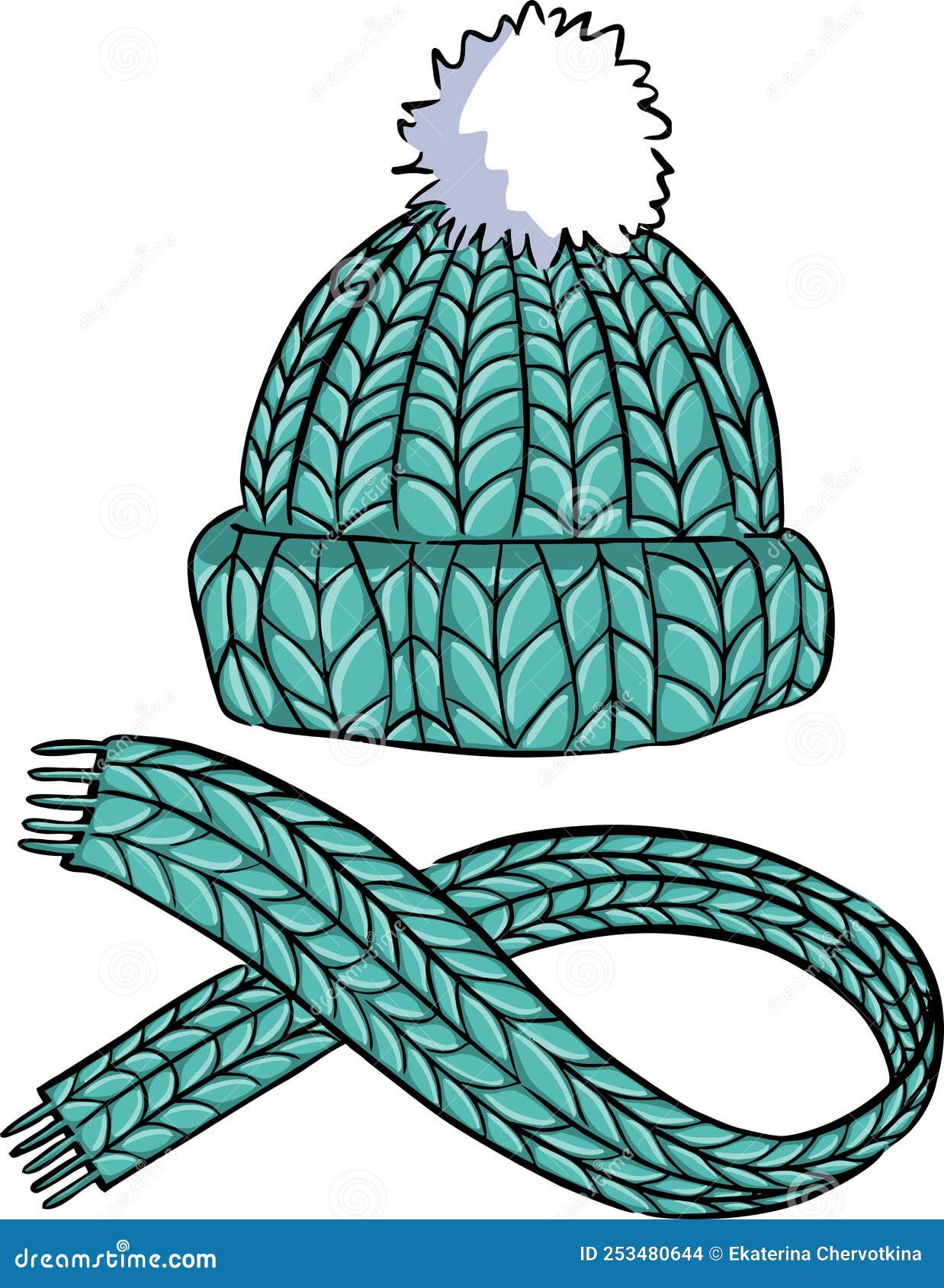 Illustration Hat and Scarf Autumn and Winter Stock Vector ...