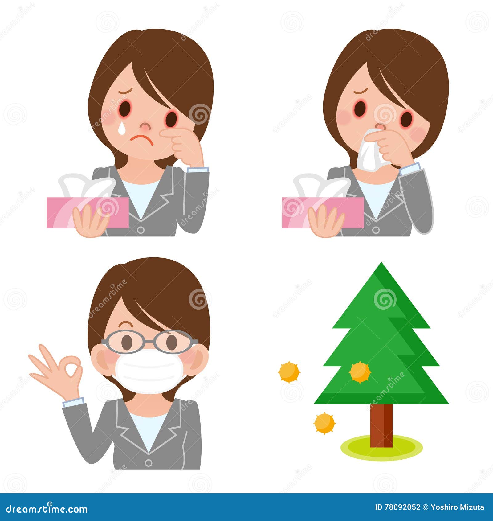 Illustration of Hay fever stock vector. Illustration of asia - 78092052