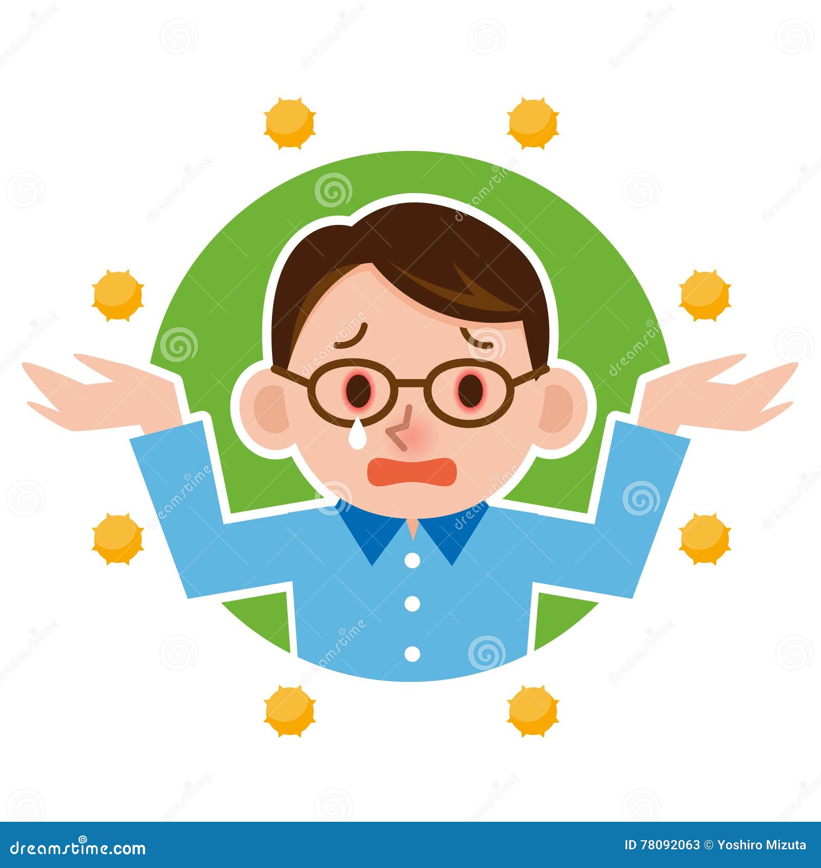 Illustration of Hay fever stock vector. Illustration of people - 78092063