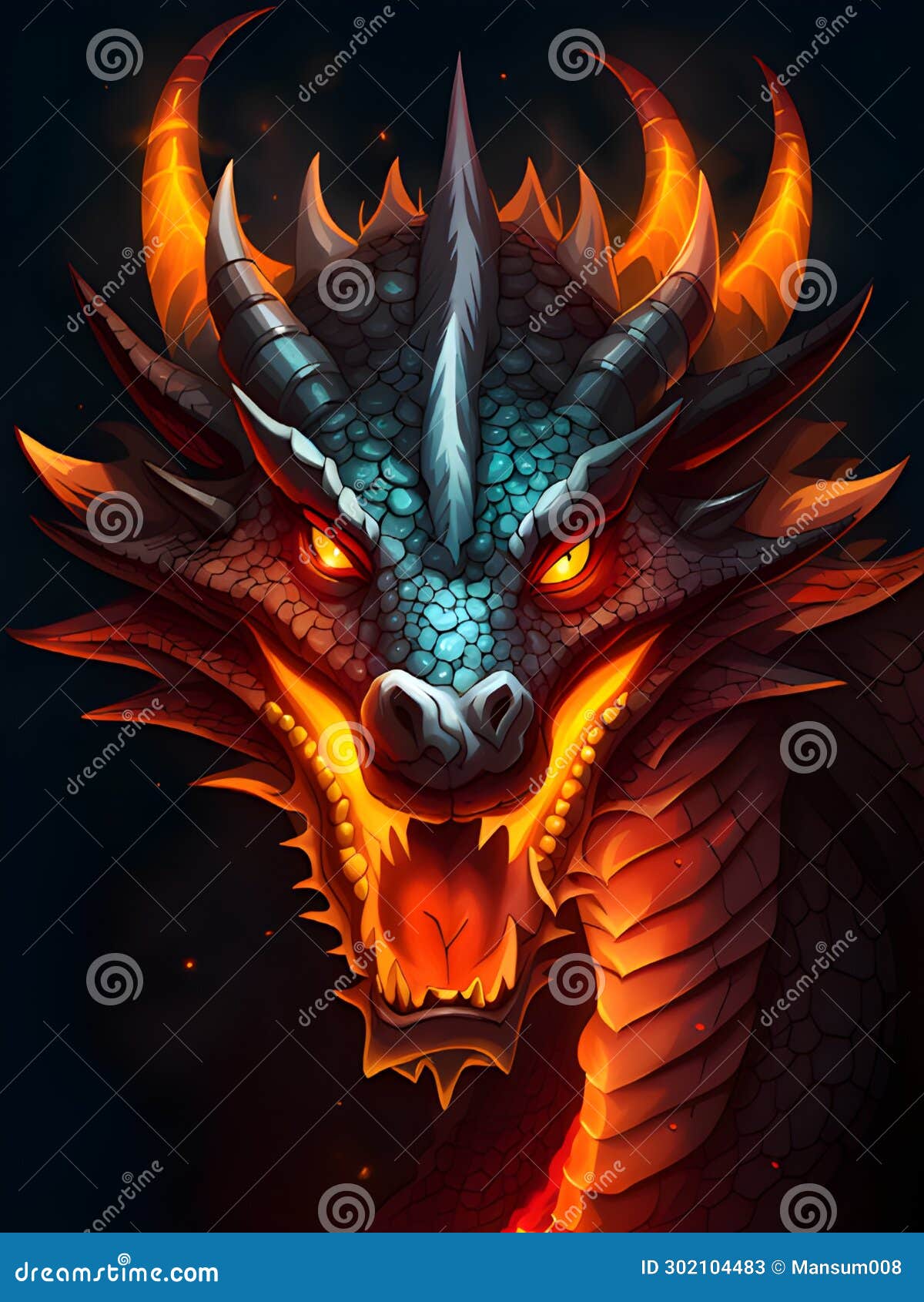 Illustration of Head Dargon Monster Stock Illustration - Illustration ...