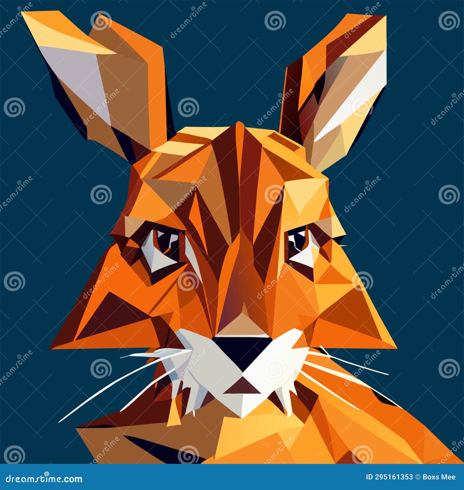 Illustration of the Head of a Hare in Low Poly Style AI Generated Stock ...