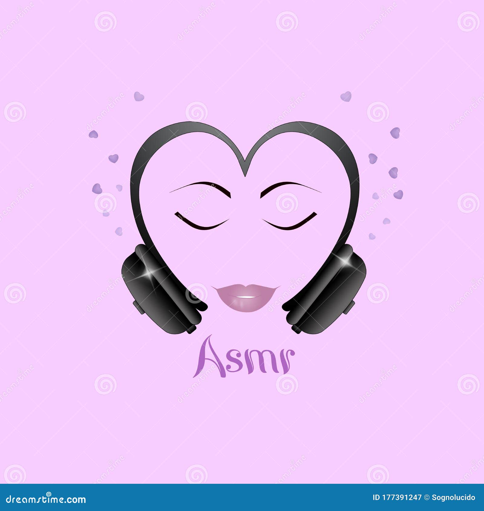 ASMR Headphones Isolated Logo, Icon. Autonomous Sensory Meridian ...