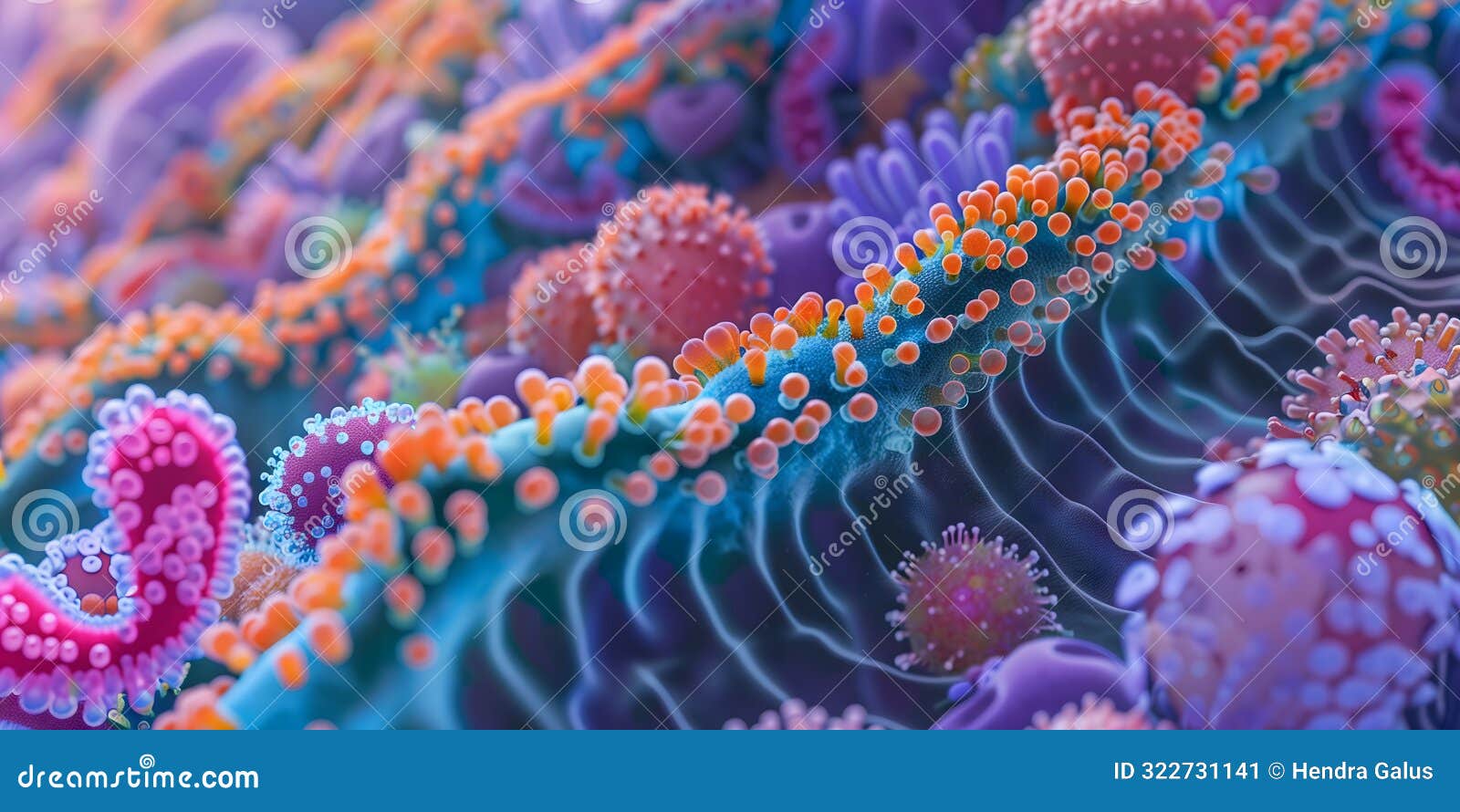 Illustration of Healthy Gut Microbiome with Diverse Bacteria ...