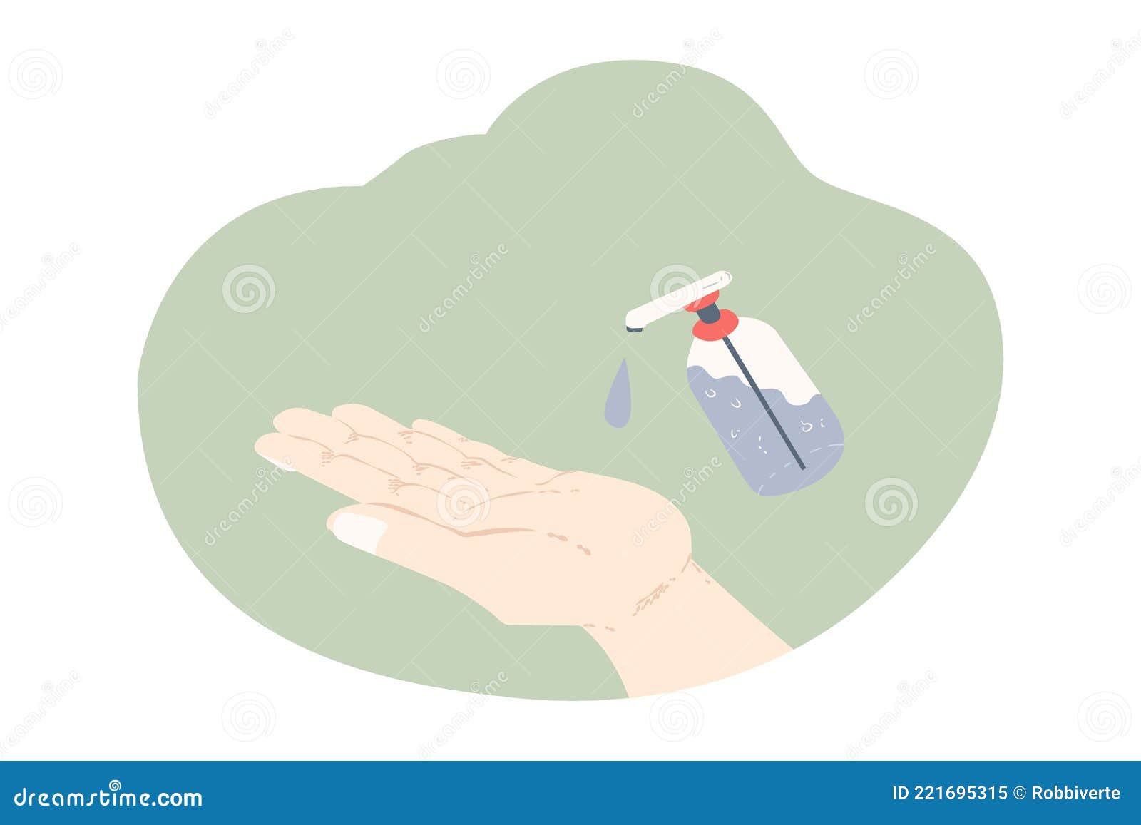 Illustration Healthy Using Hand Sanitizer Stock Vector - Illustration ...
