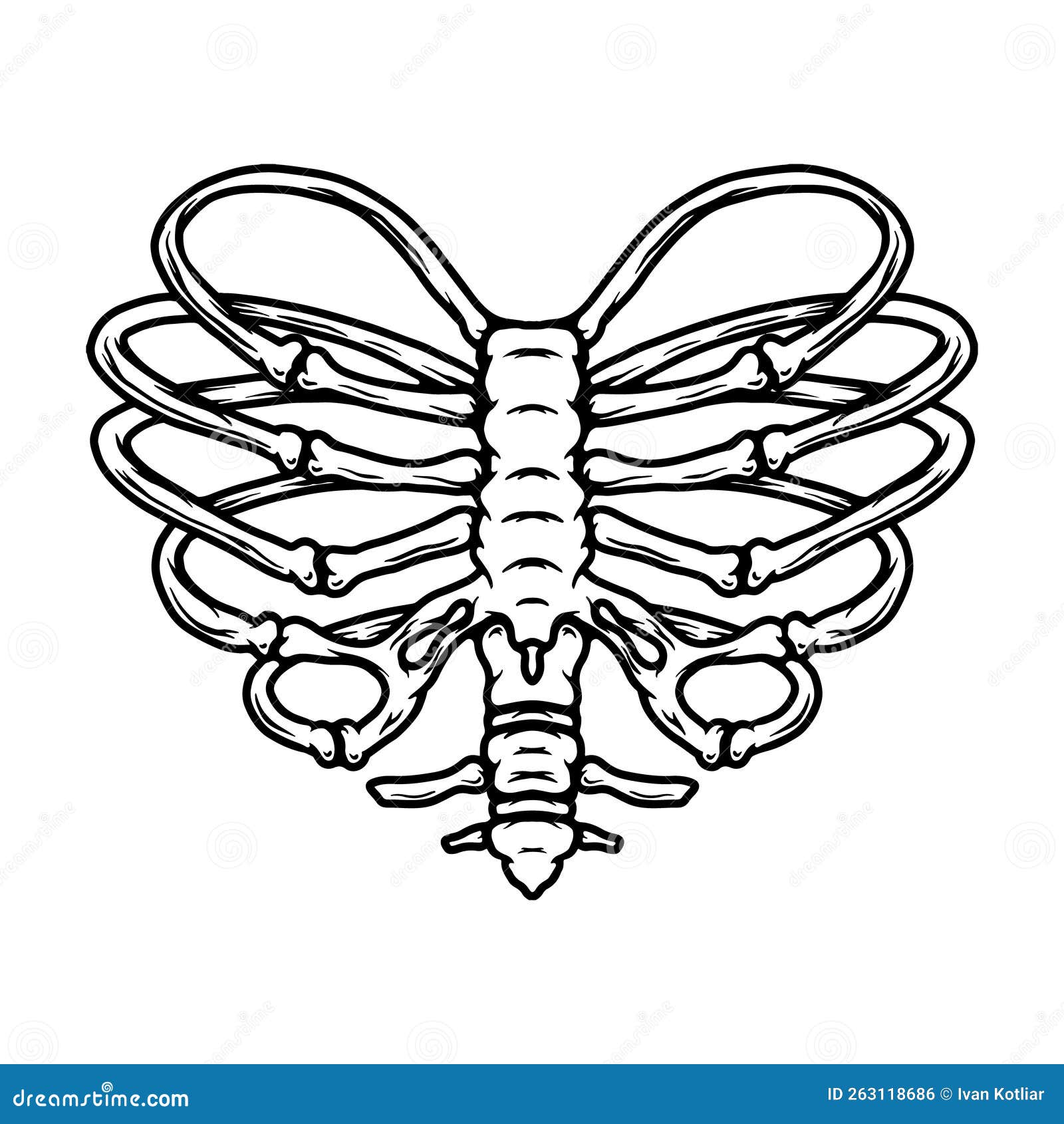 Illustration of Heart from Bones. Design Element for Poster, Label ...