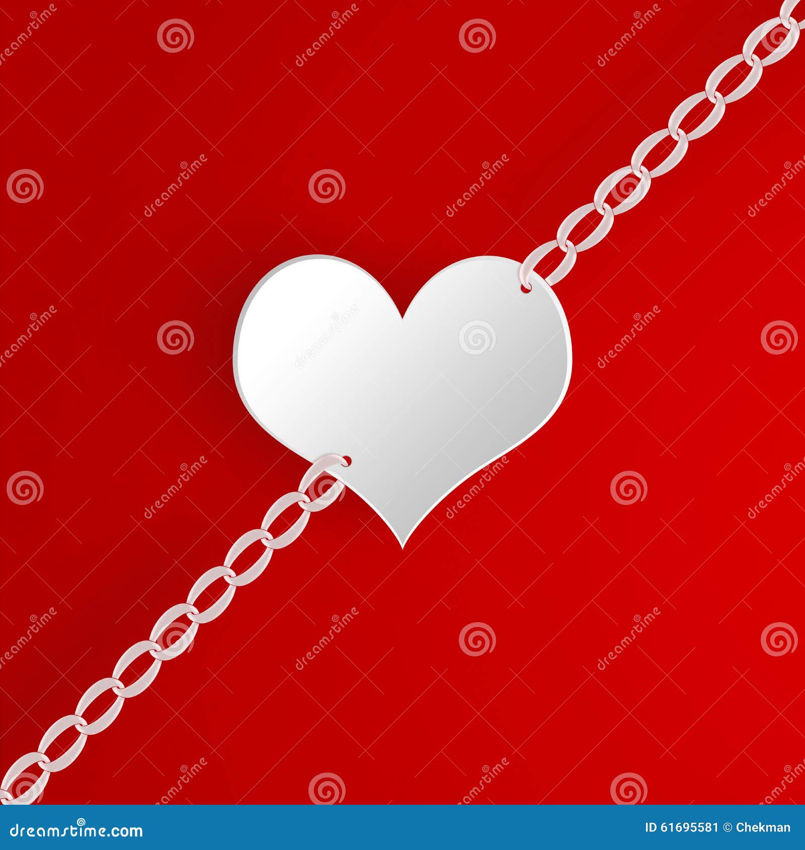 Illustration of Heart on Chain. Stock Illustration - Illustration of ...