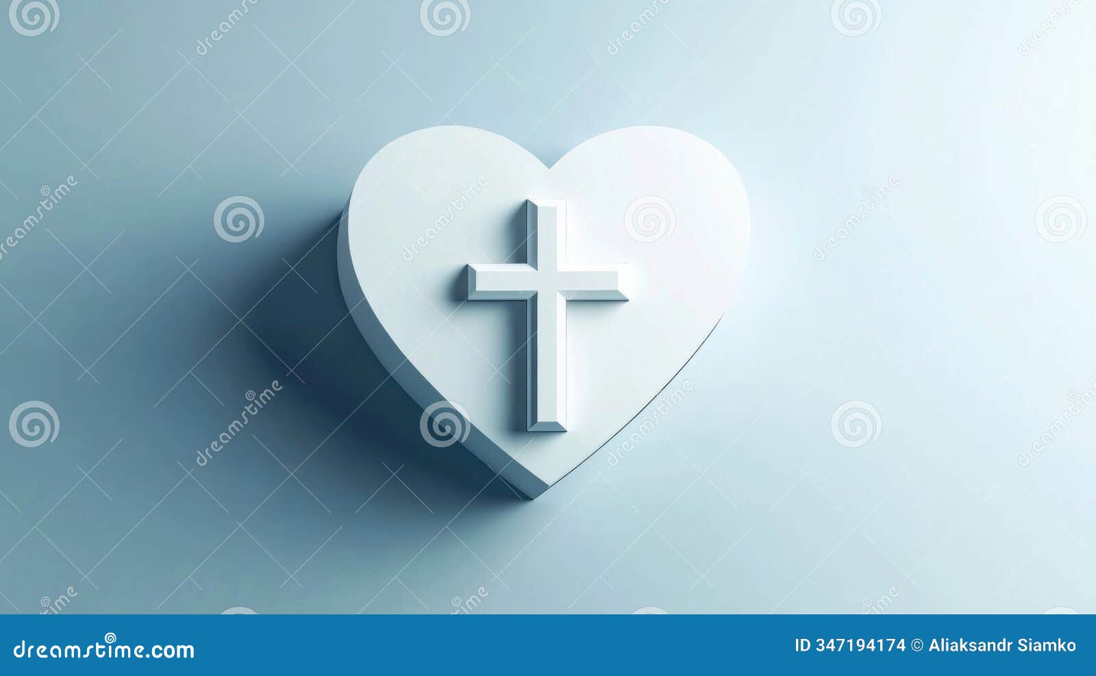 Illustration of Heart with Cross Symbol in Minimalistic White Design ...