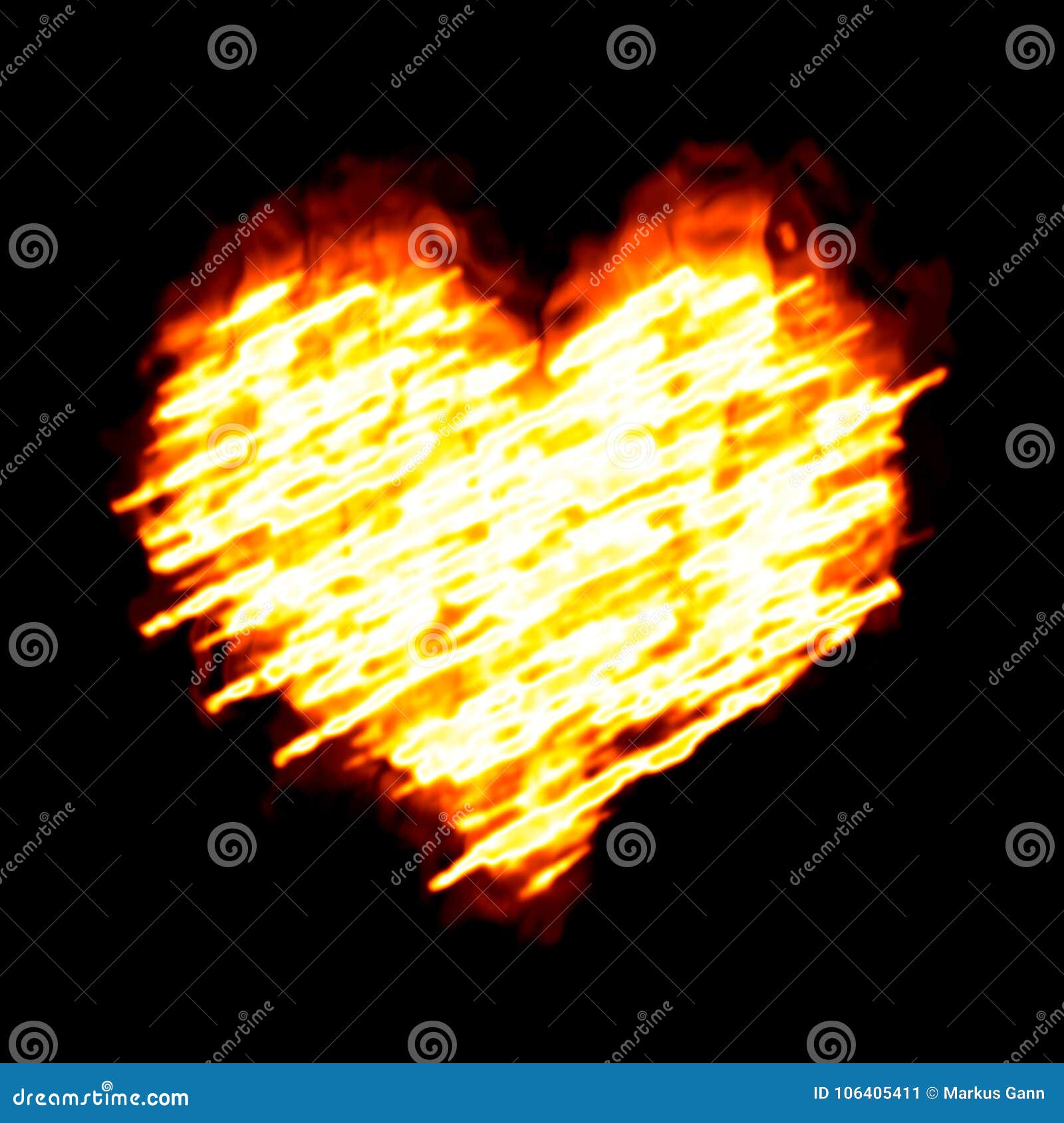 Heart on fire stock image. Image of yellow, silhouette - 106405411
