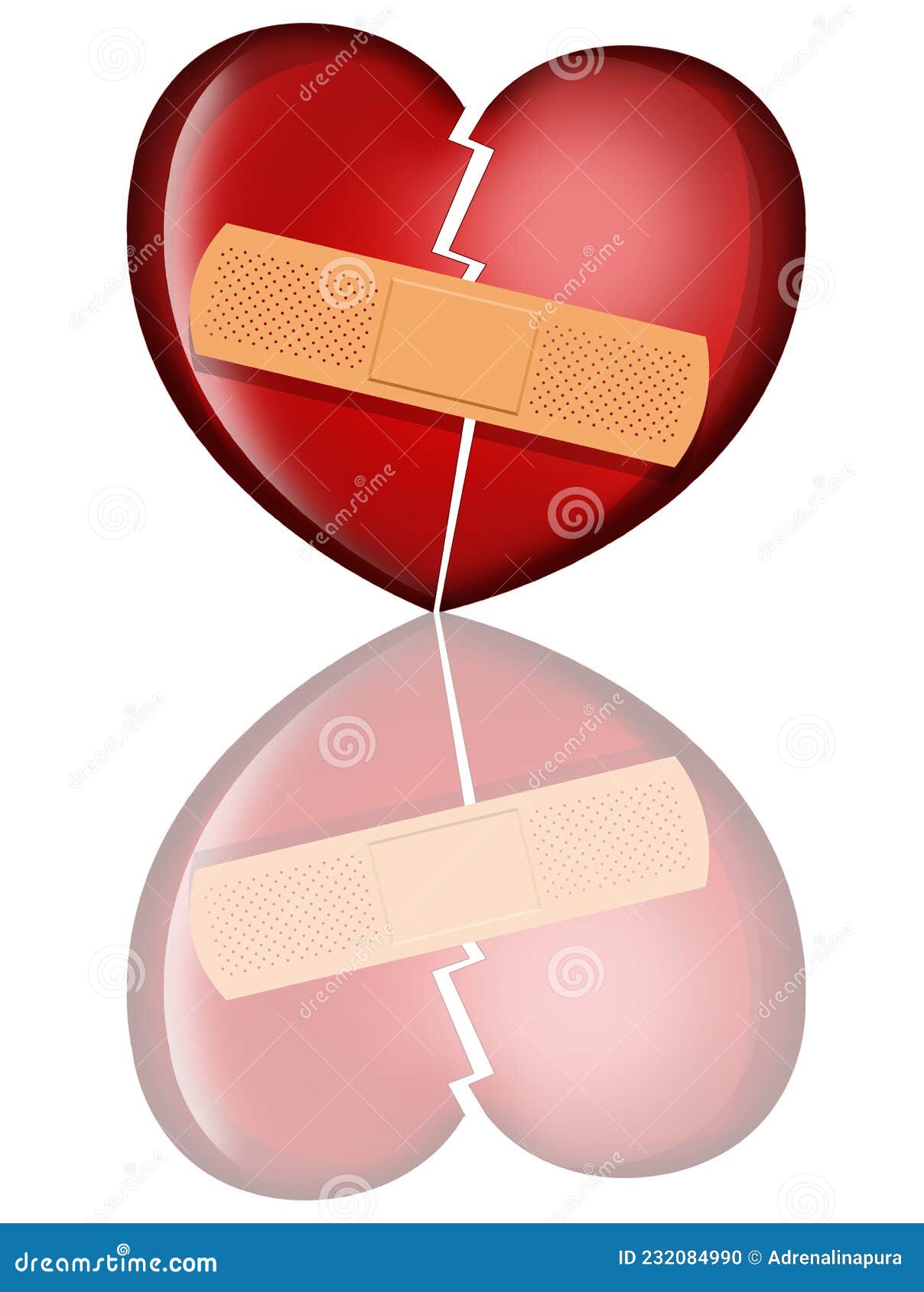 Illustration of Heart with Plaster Stock Illustration - Illustration of ...