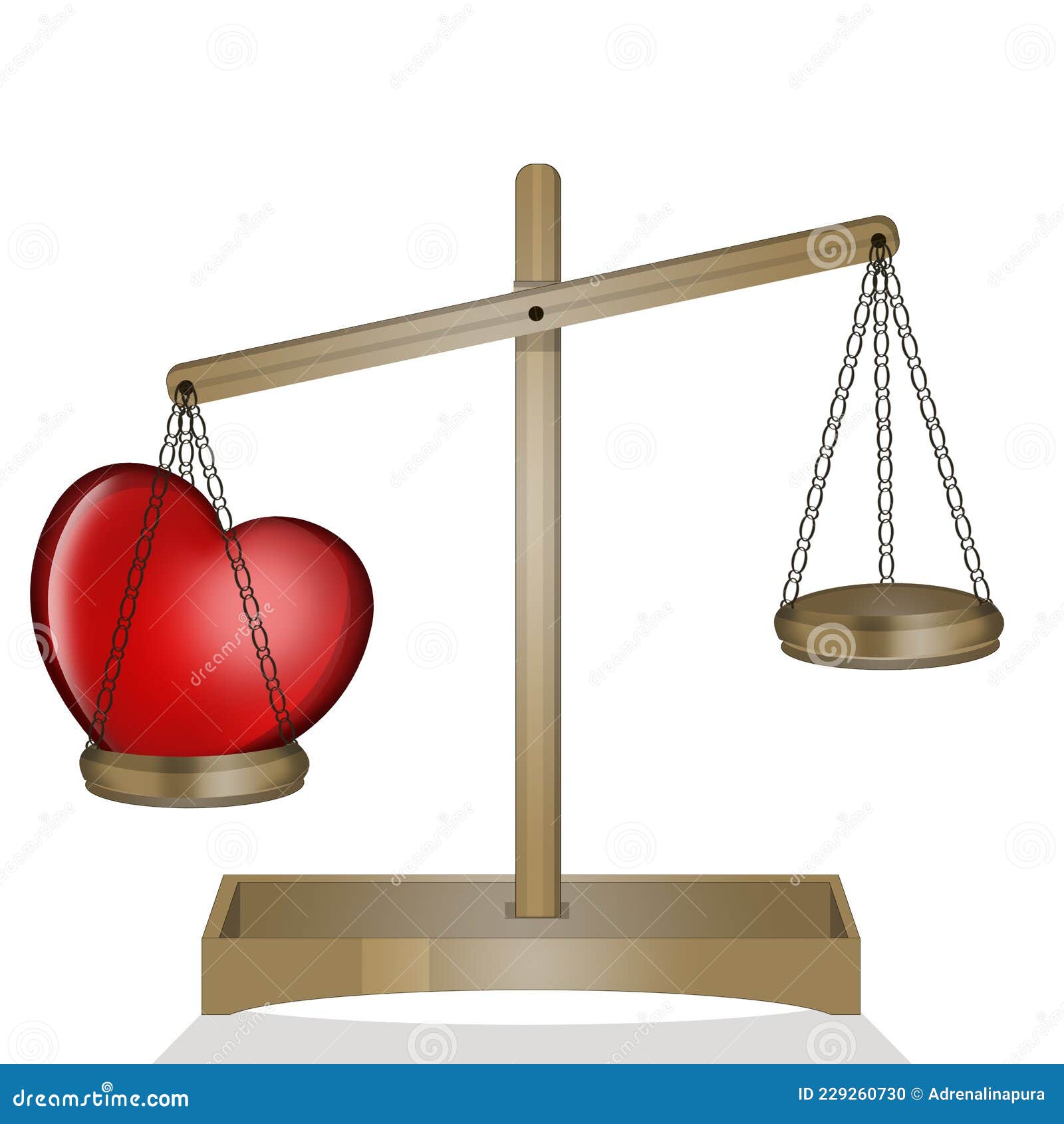 Illustration of Heart on the Scales Stock Illustration - Illustration ...