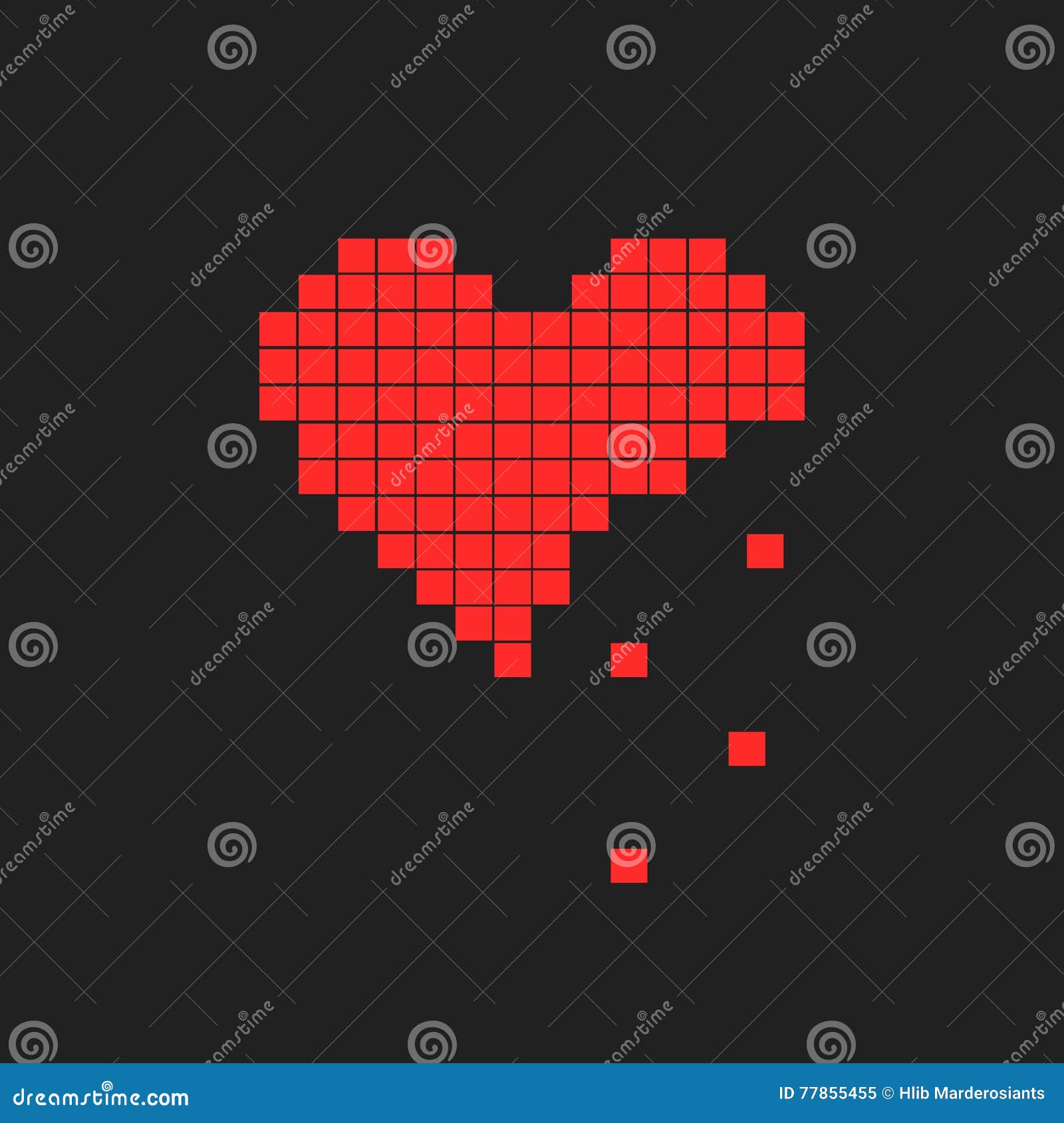 Illustration of Heart Symbol in Pixel Art Style Stock Illustration ...